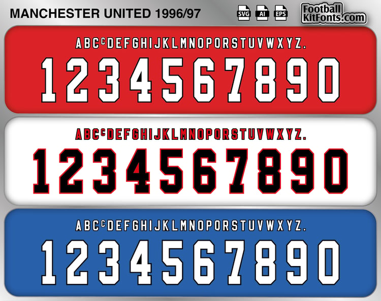 Football Kit Fonts - Manchester United