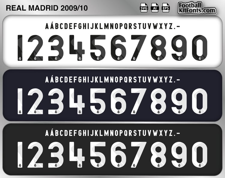 Football Kit Fonts - Real Madrid
