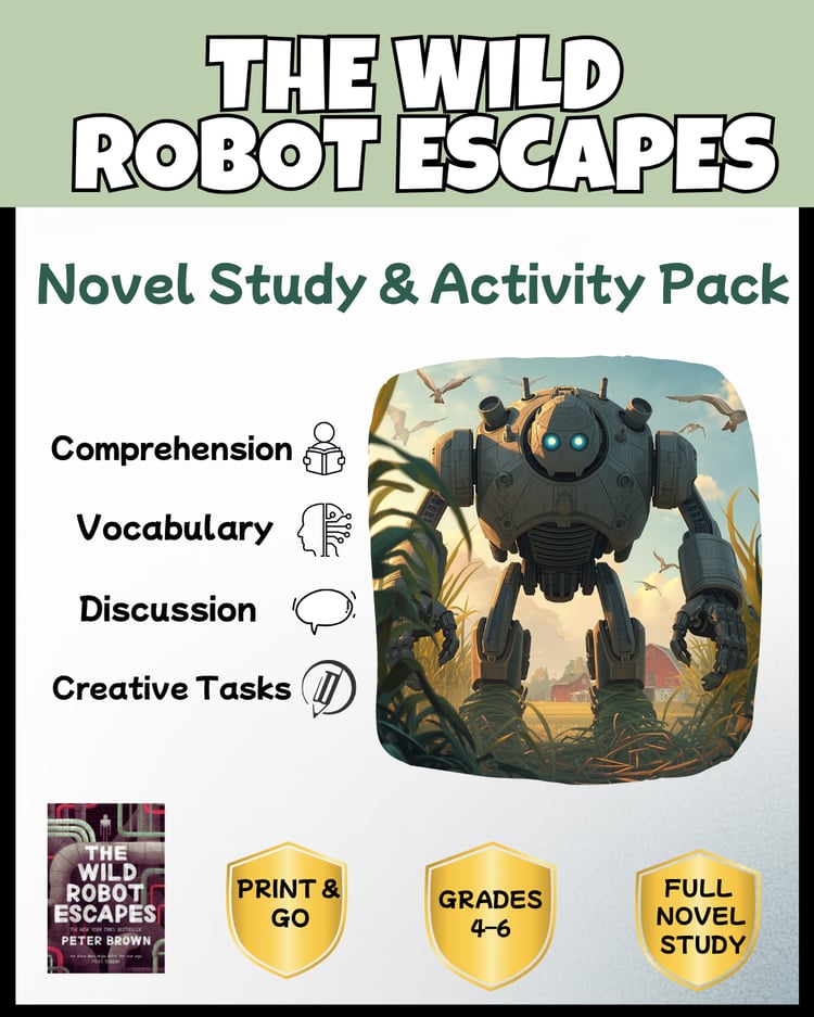The Wild Robot Novel Study | Printable Worksheets PDF & Activities ...
