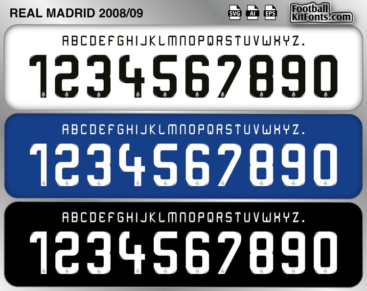 Football Kit Fonts - Real Madrid