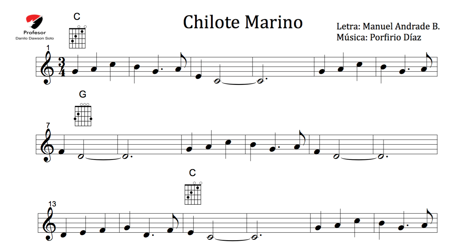 PARTITURA DEL CHILOTE MARINO (Porfidio Díaz) - Payhip