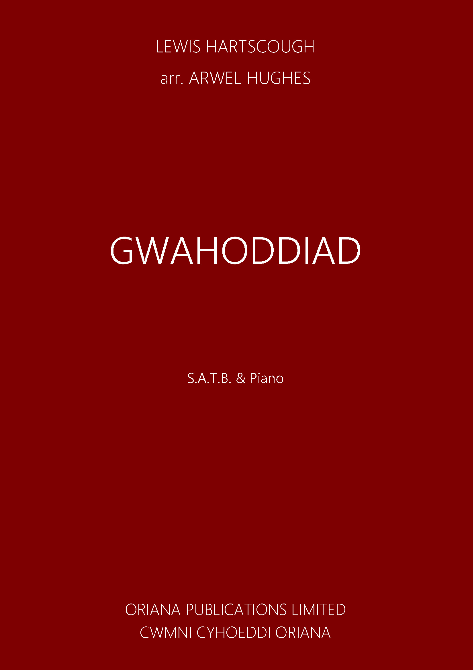 Lewis Hartscough arr. Arwel Hughes: Gwahoddiad - Payhip