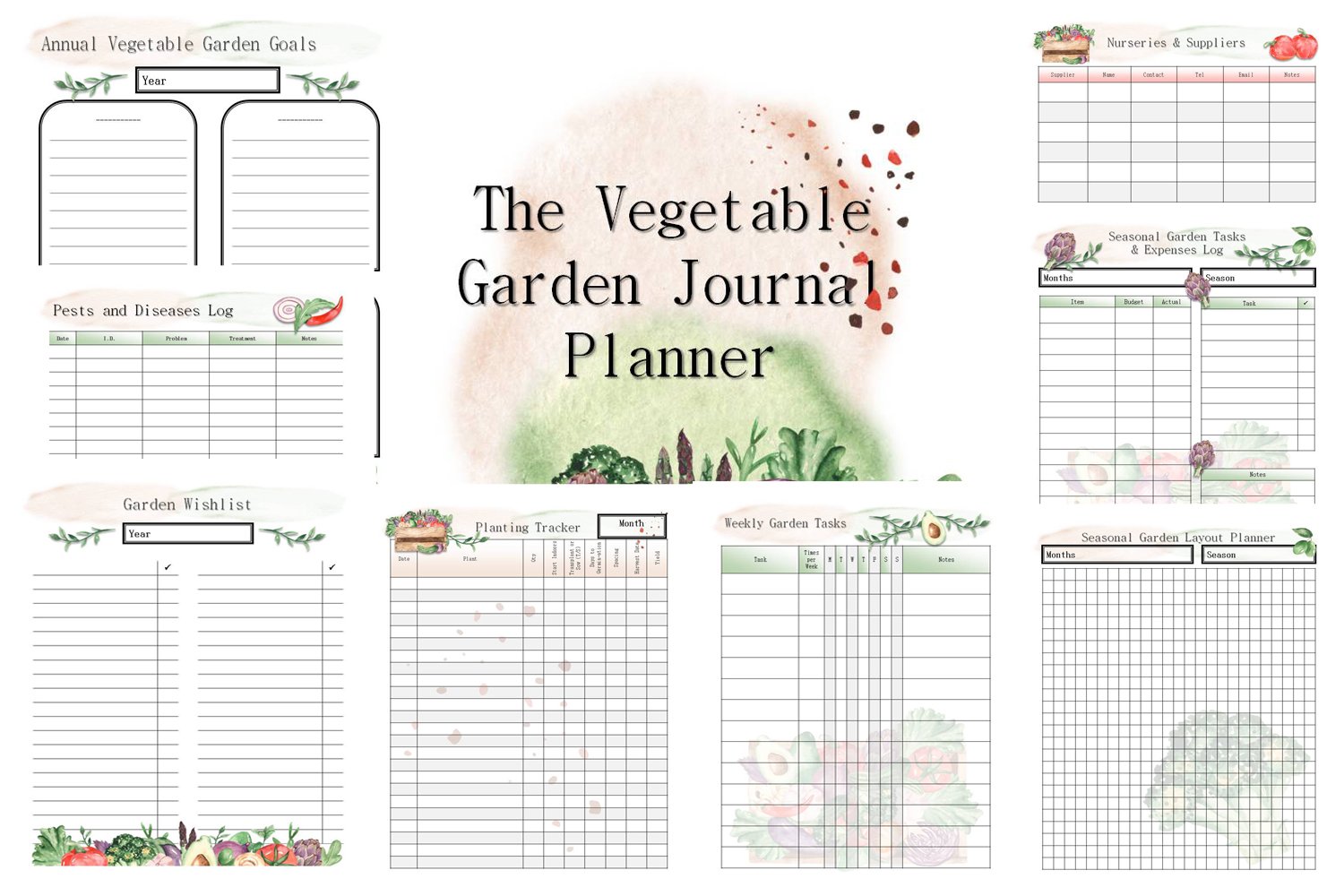 The Vegetable Garden Journal Planner