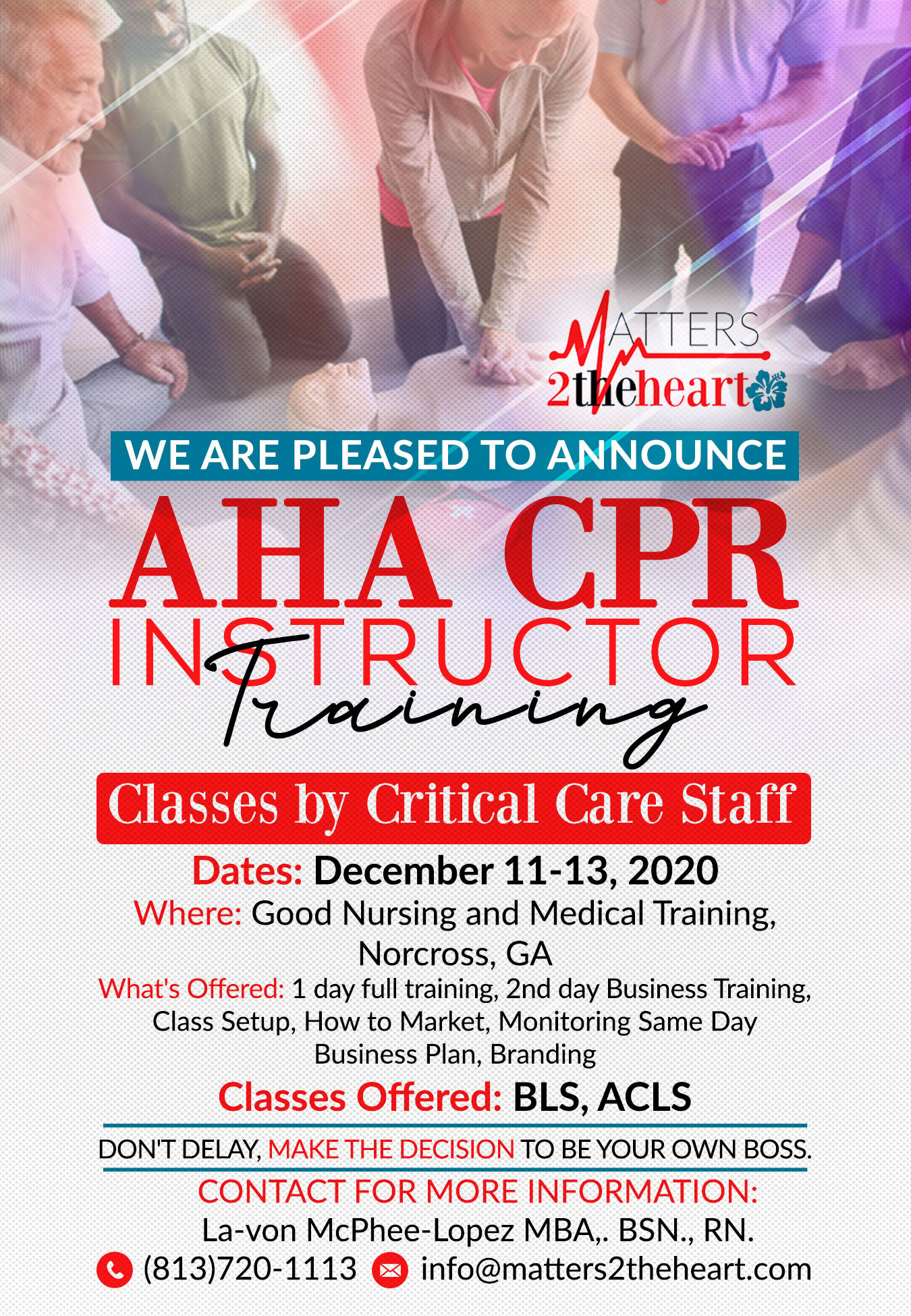 AHA BLS ACLS Instructor Training and Better Business boot Workshop ...
