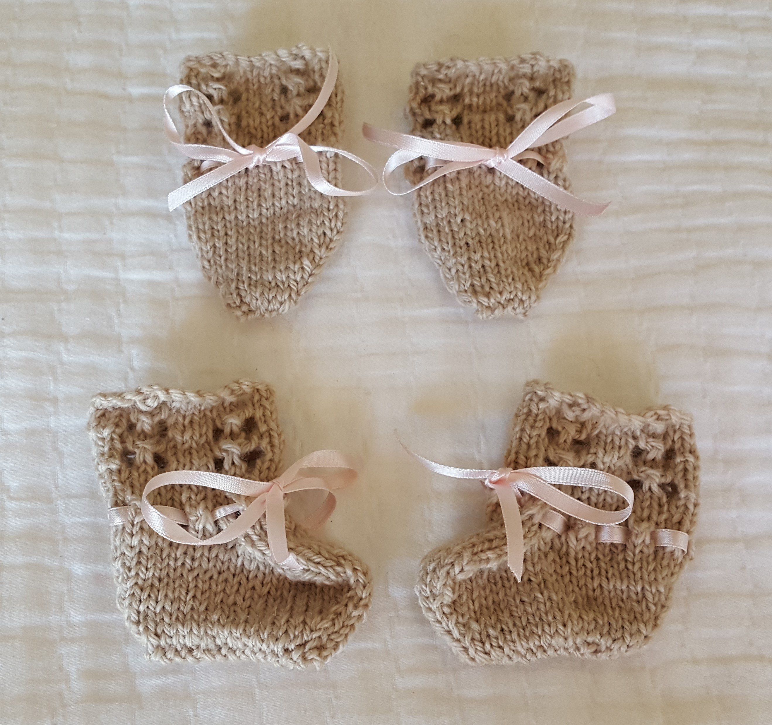 Lace top booties and mittens - Celeste - Payhip