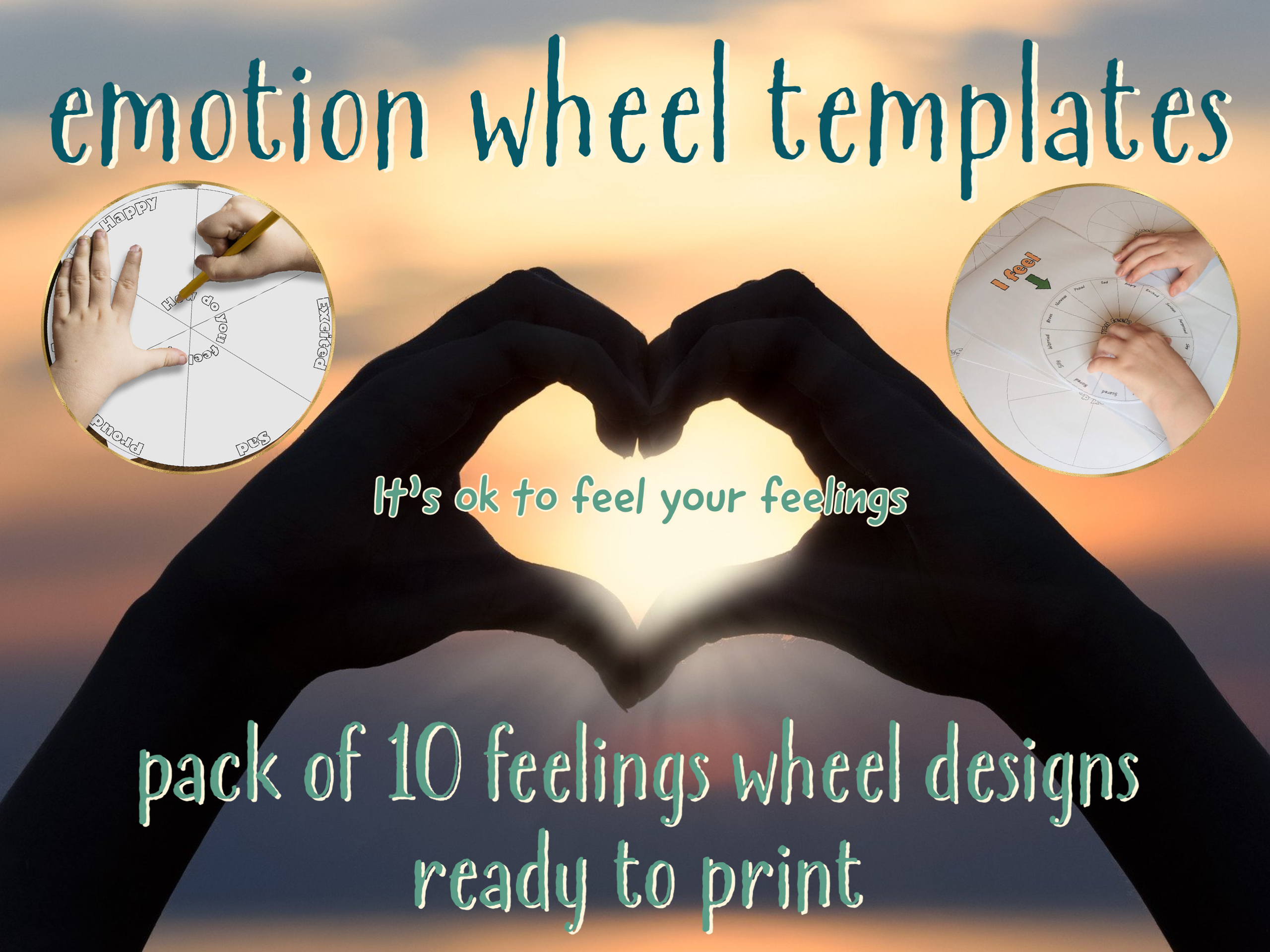 Feelings / emotions positive mindset wheels & posters - mindfulness ...