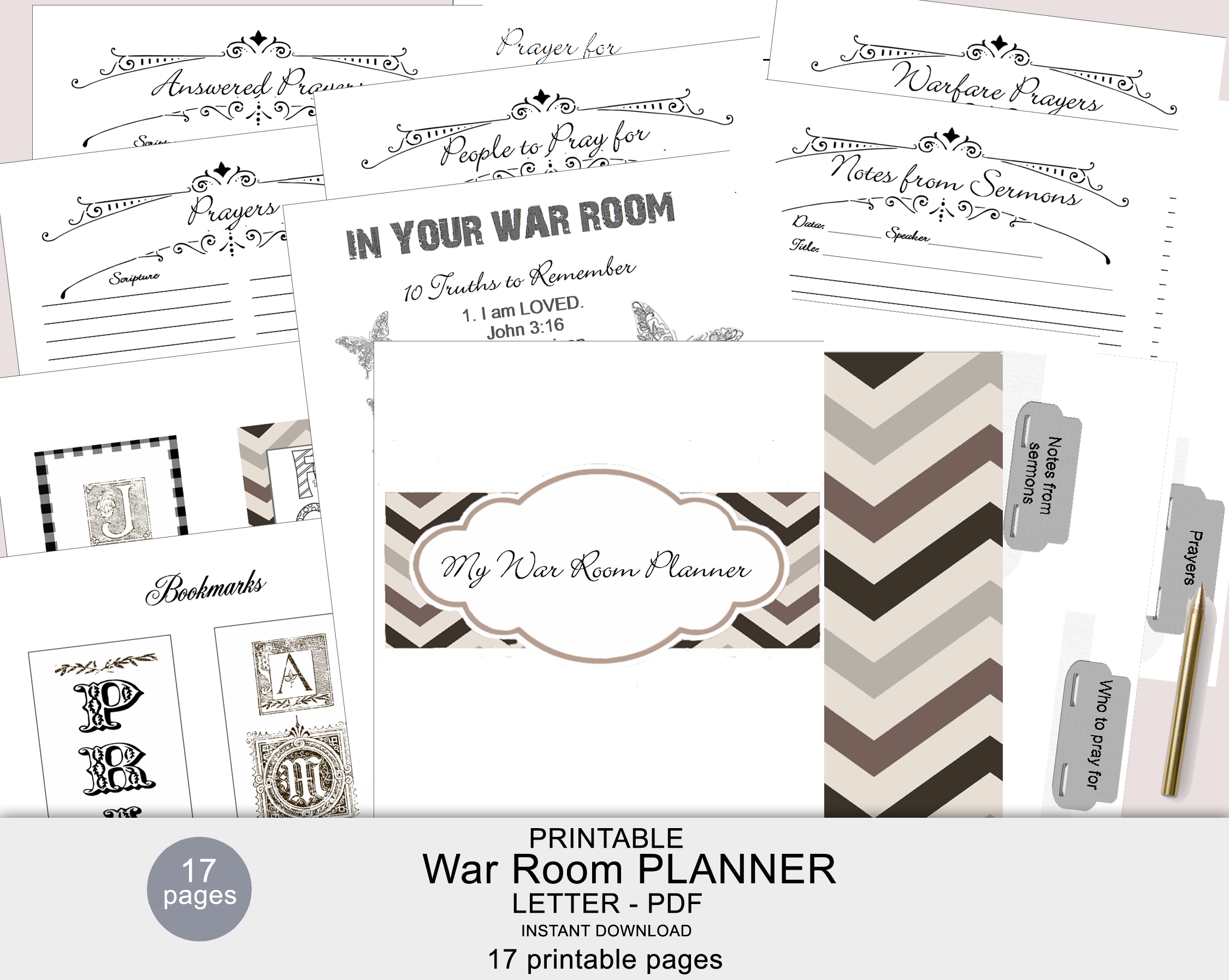 Christian WAR ROOM Planner - Prayer Journal, Christian Gifts Planner ...