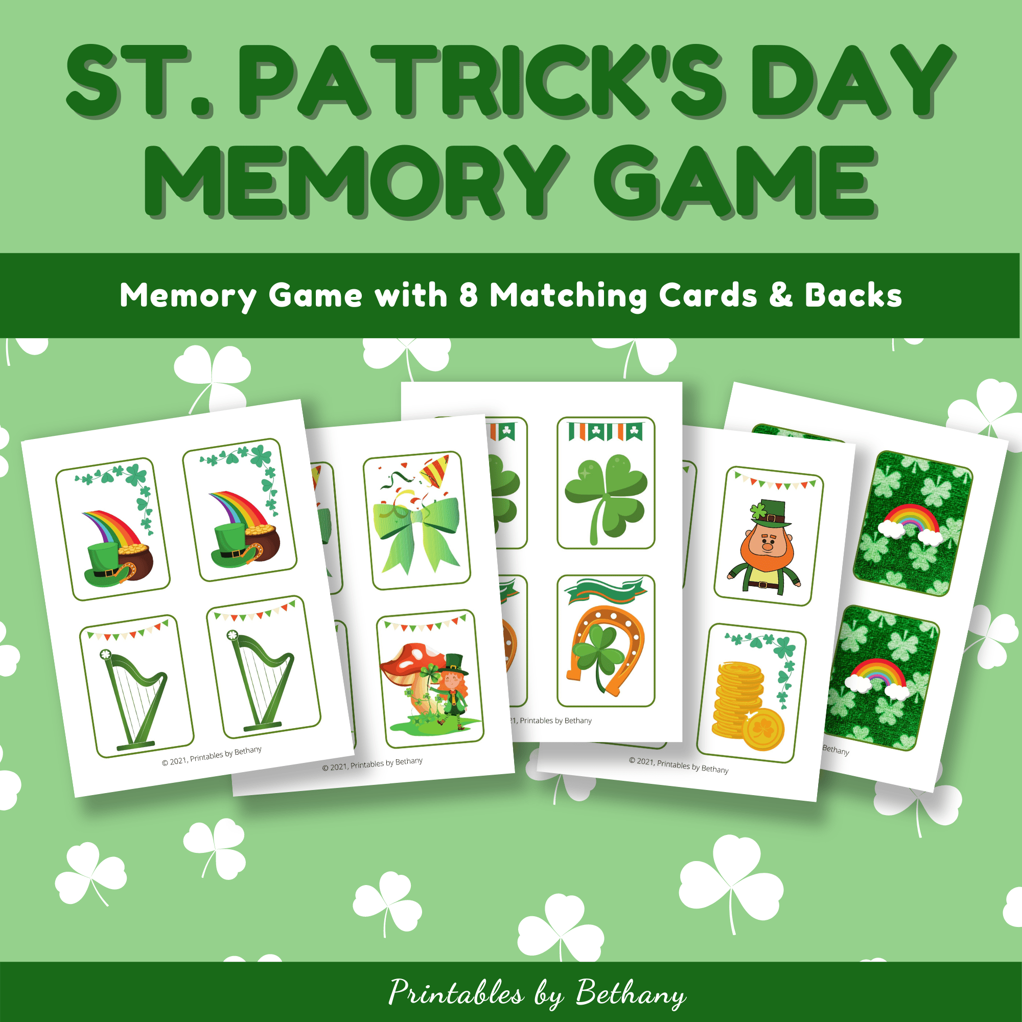 St. Patrick's Day Memory Matching Game for Kids - Payhip