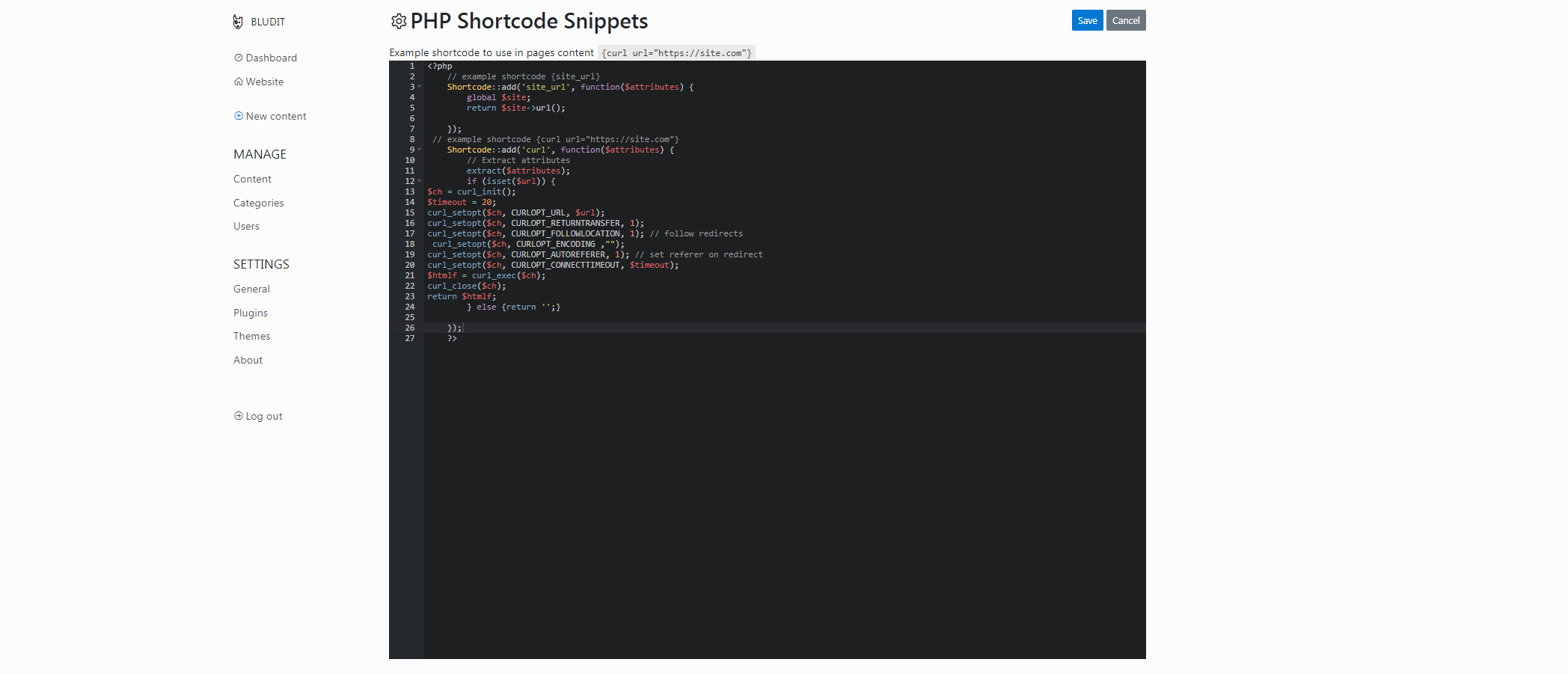 Bludit PHP Shortcodes Plugin - Payhip