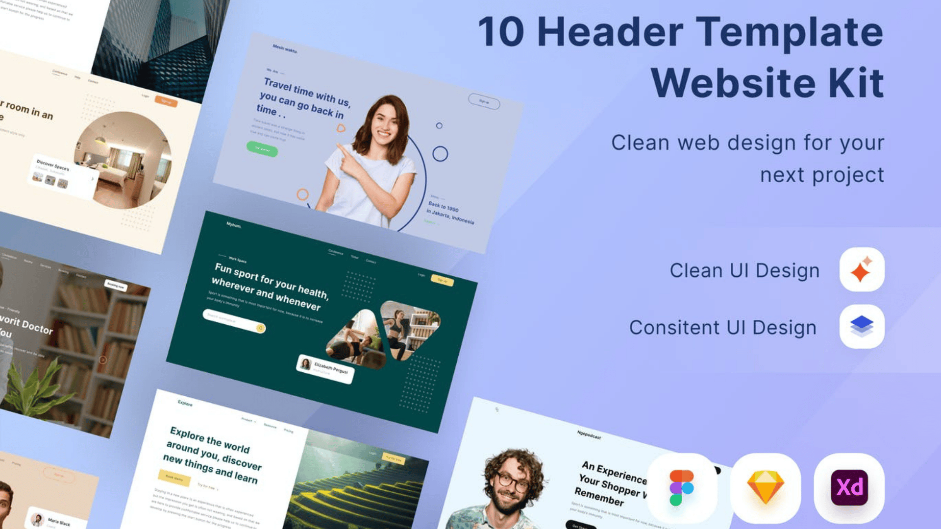 10 Header Template Website Kit - Payhip