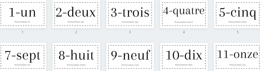 French Numbers from 1 - 20 Printable Flashcards with Pronunciations ...