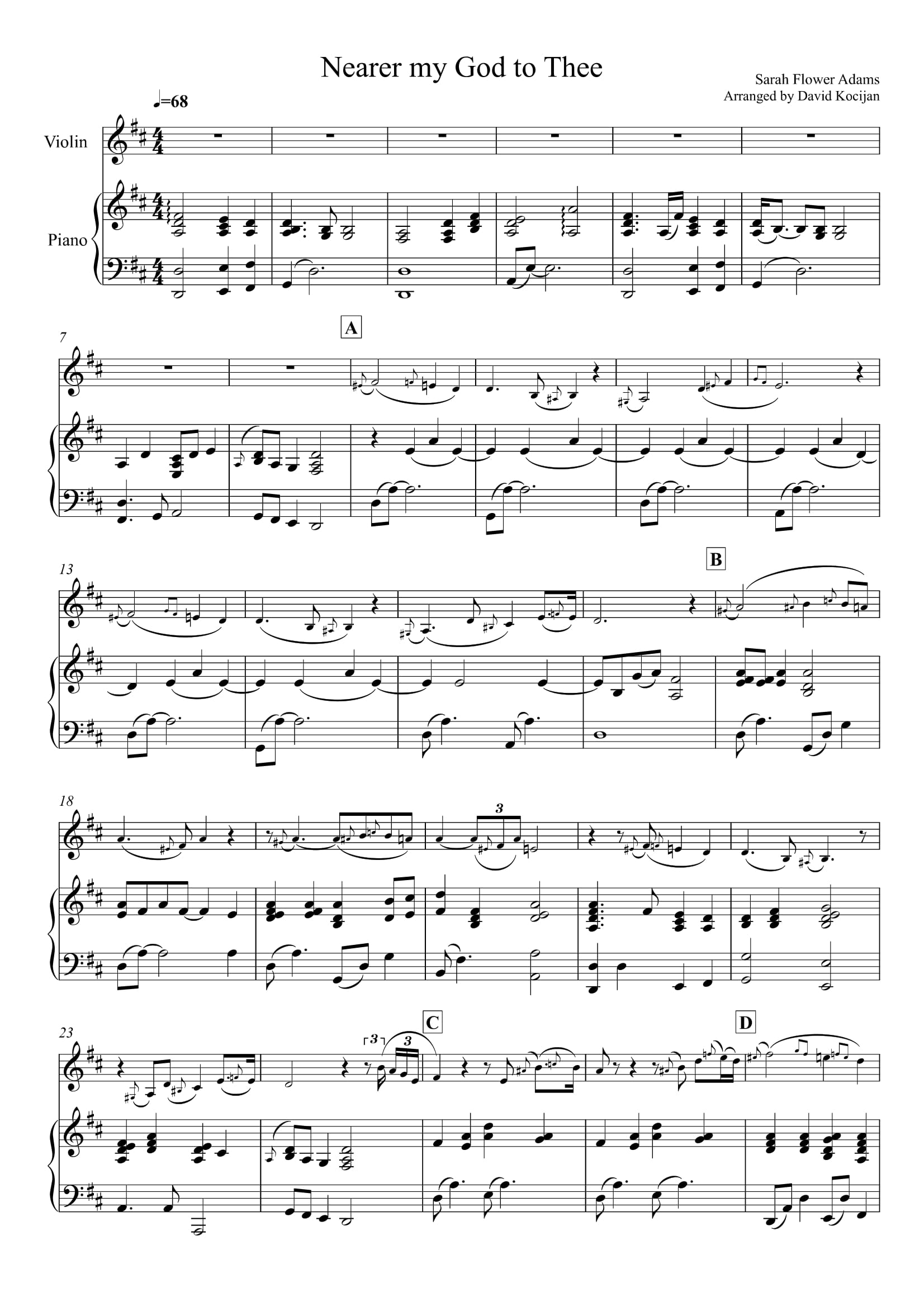 Nearer my God to Thee (violin & piano) SHEET MUSIC & BACKING TRACK - Payhip