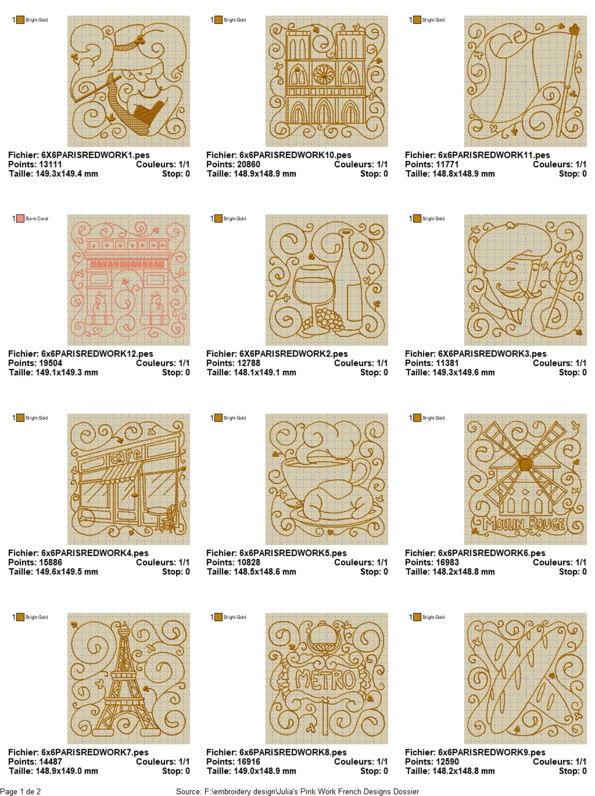 Pink work French Embroidery designs - Payhip