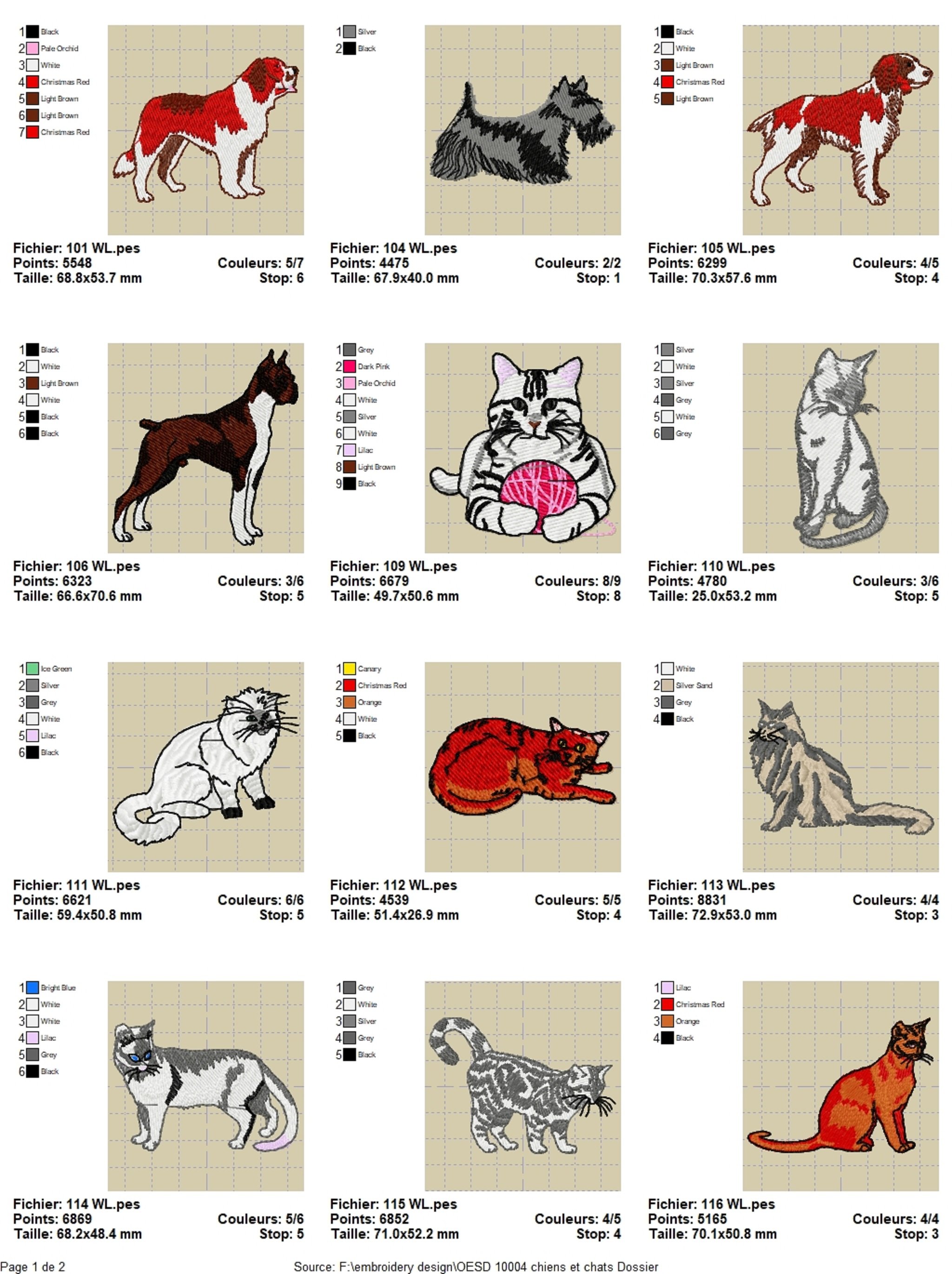 OESD 10004 Dogs & cats Embroidery Designs - Payhip