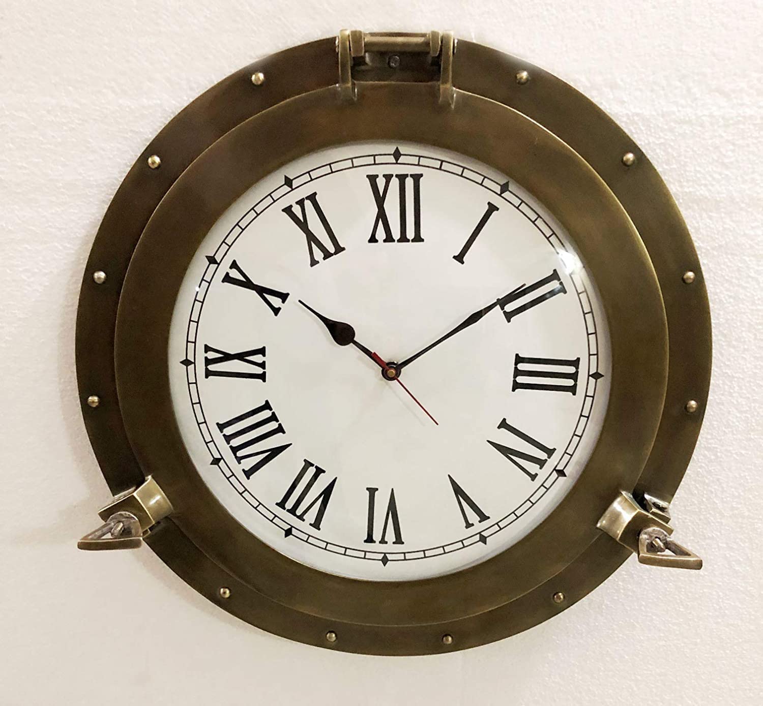 Big Wall Clock Marine Home Decor Accents Porthole Window Wall Clock 17 ...
