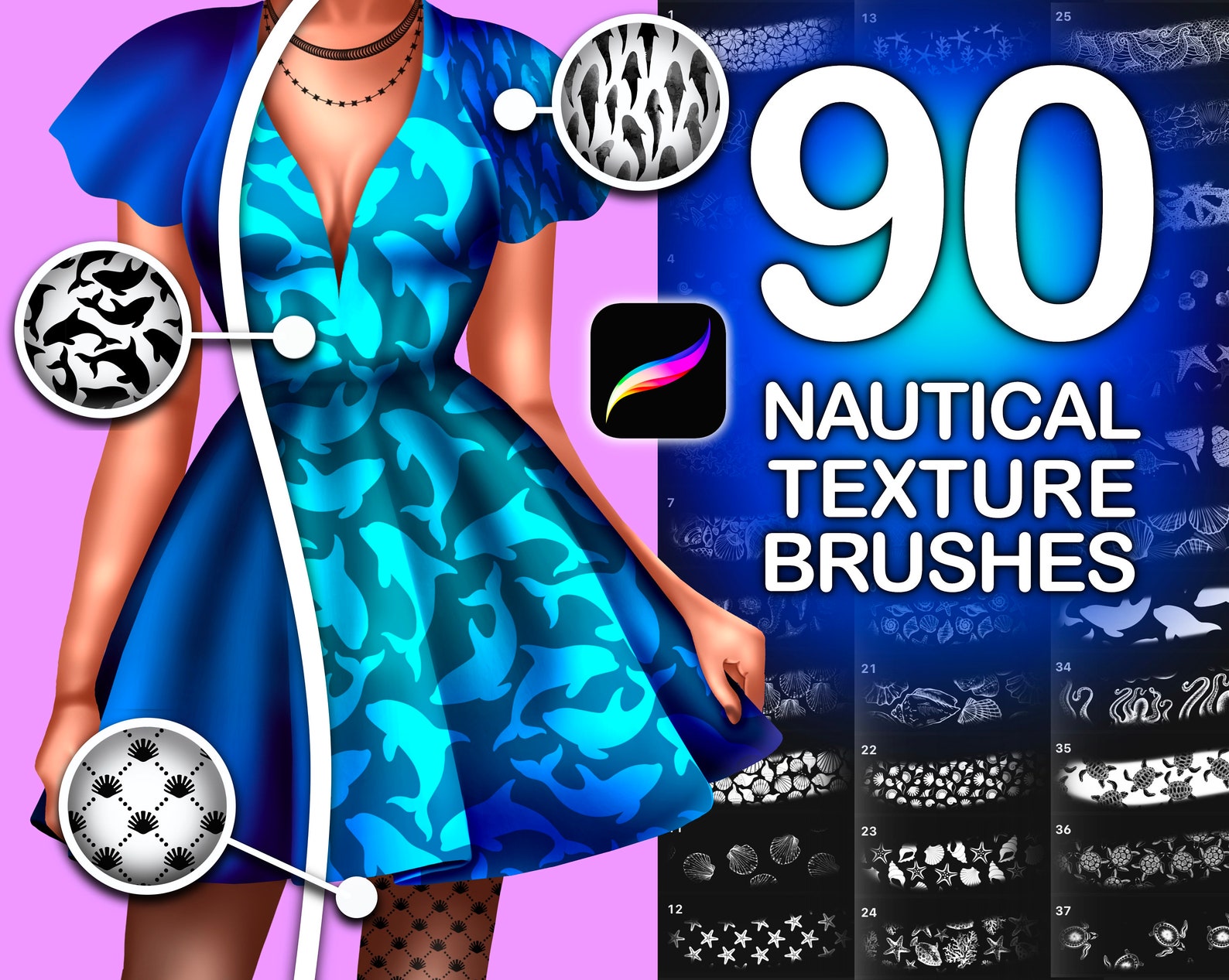 90 Procreate Sea Texture brushes - Payhip