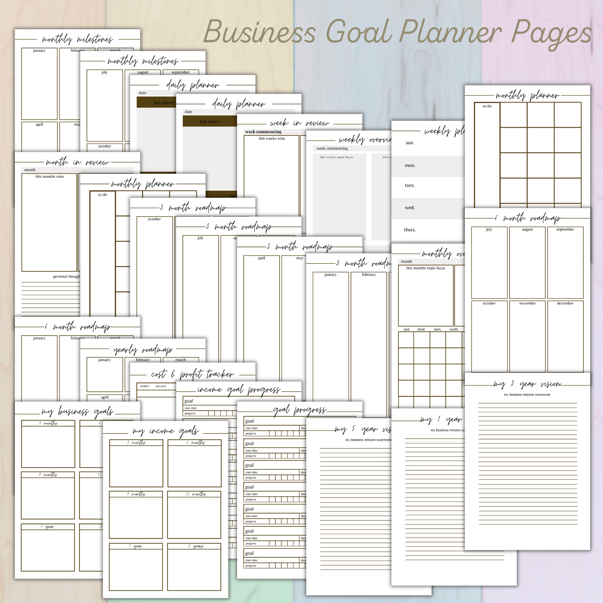 Business Goal Planner and Planner Covers - PRODUCT 126 - Commercial Use ...
