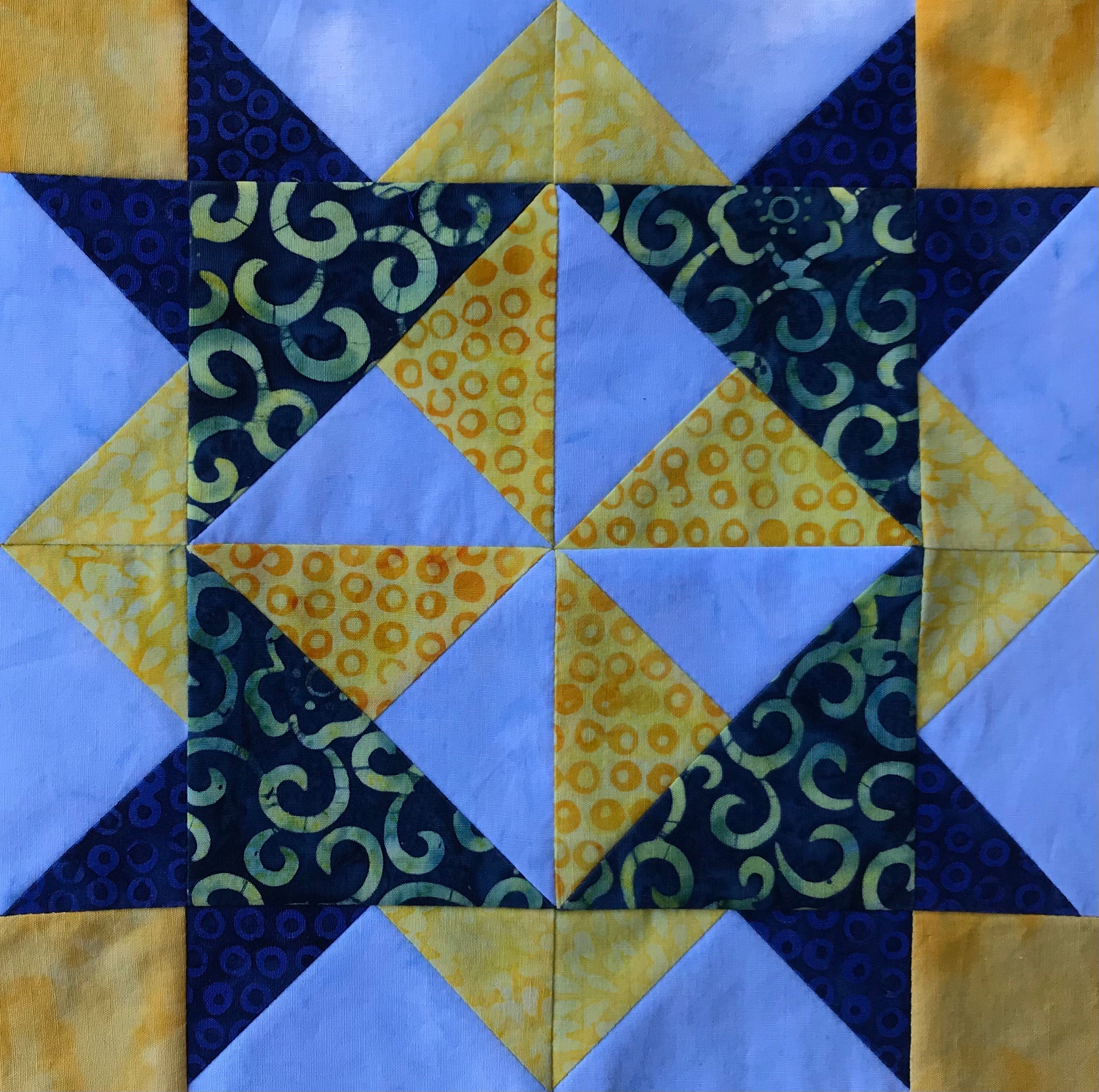 Ribbon Star 9" x 9" Block - Payhip