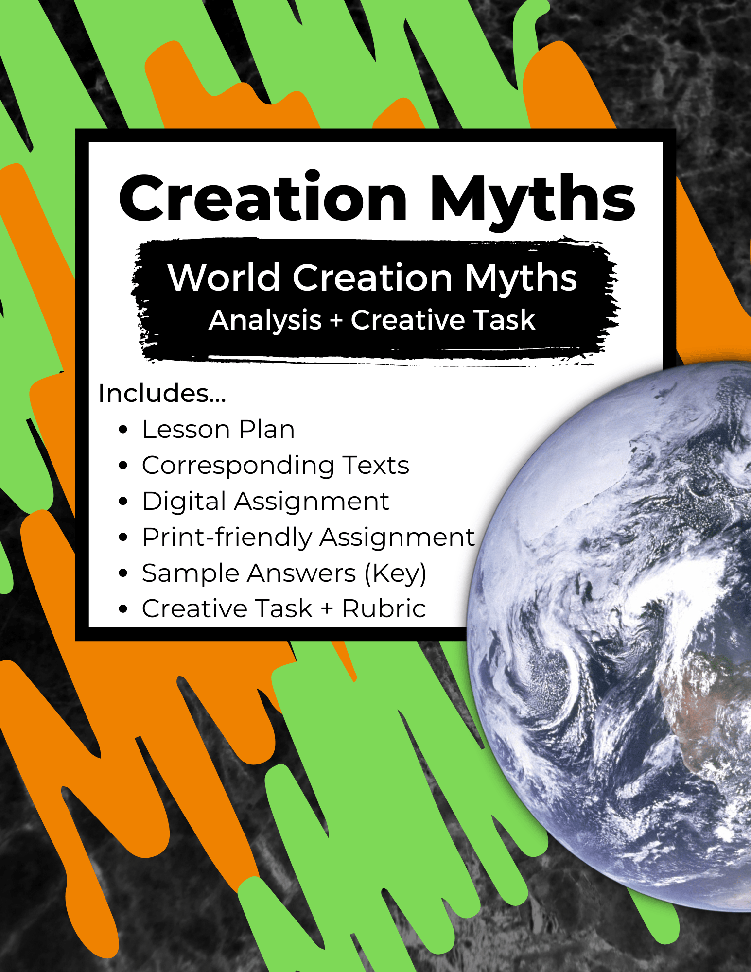 World Creation Myths Slides, Analysis, Creative Task, Essay, and Rubric ...