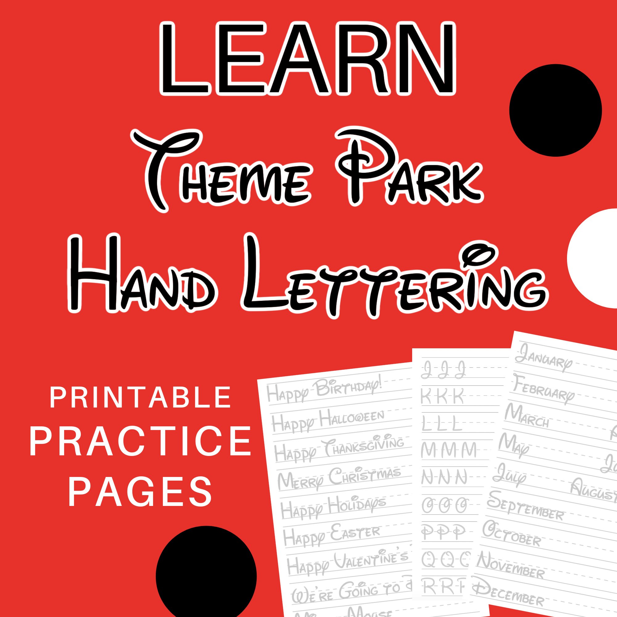 Theme Park Fun Font Hand lettering Practice - Payhip