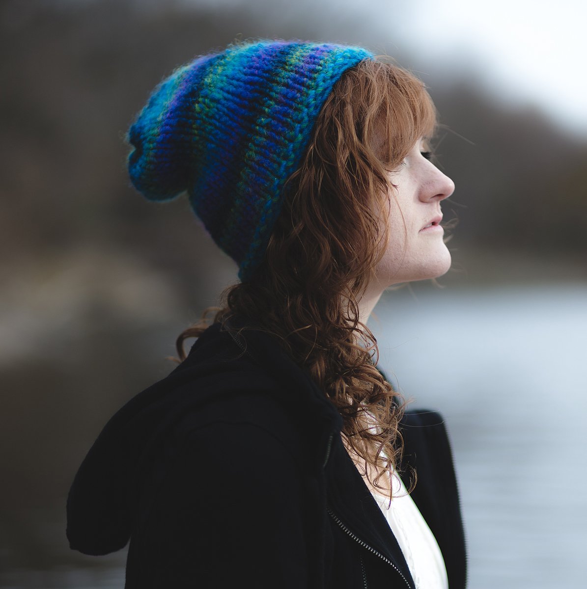 Striped Wool Hat - BLUE - Payhip