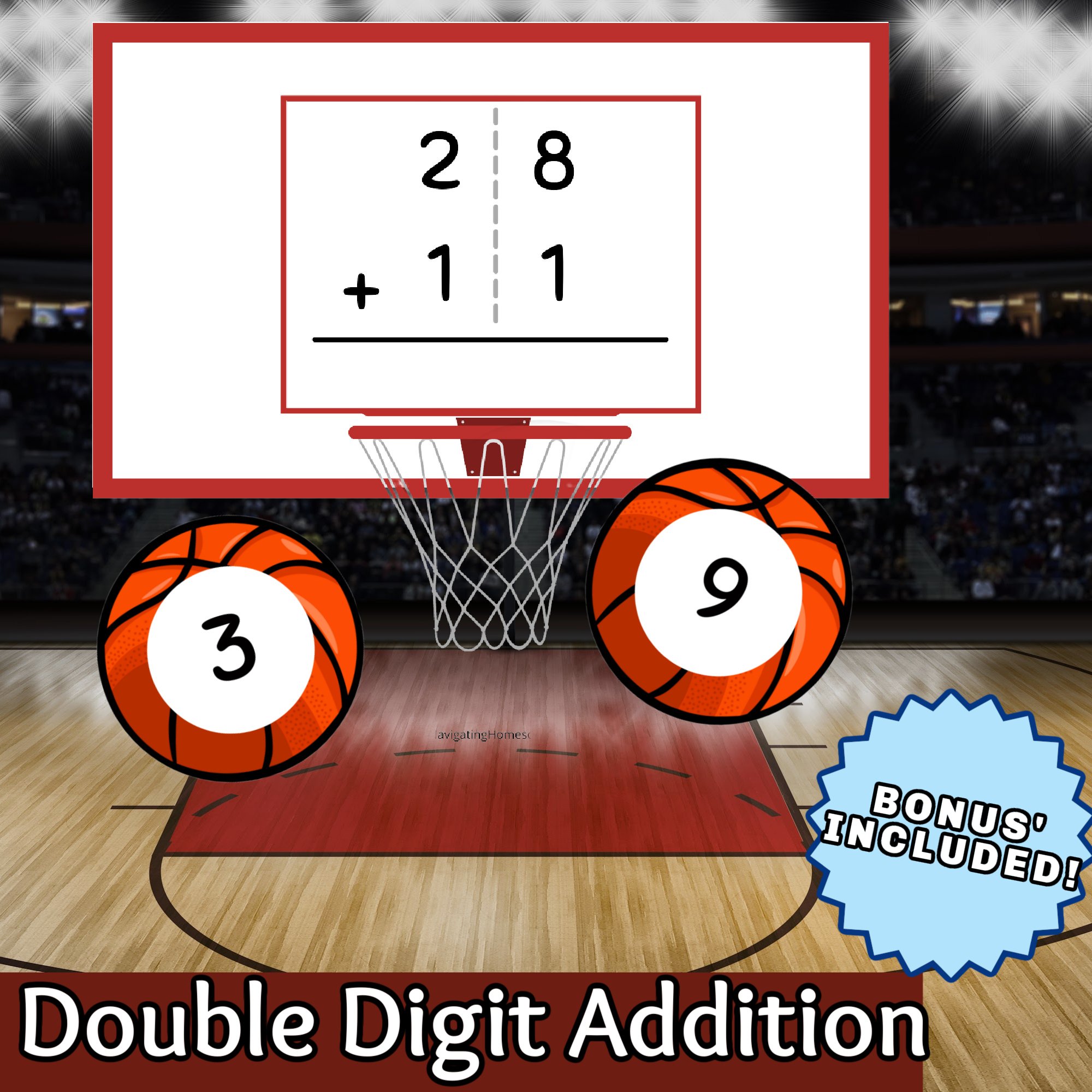 Double Digit Basketball Addition - Without Regrouping - Payhip