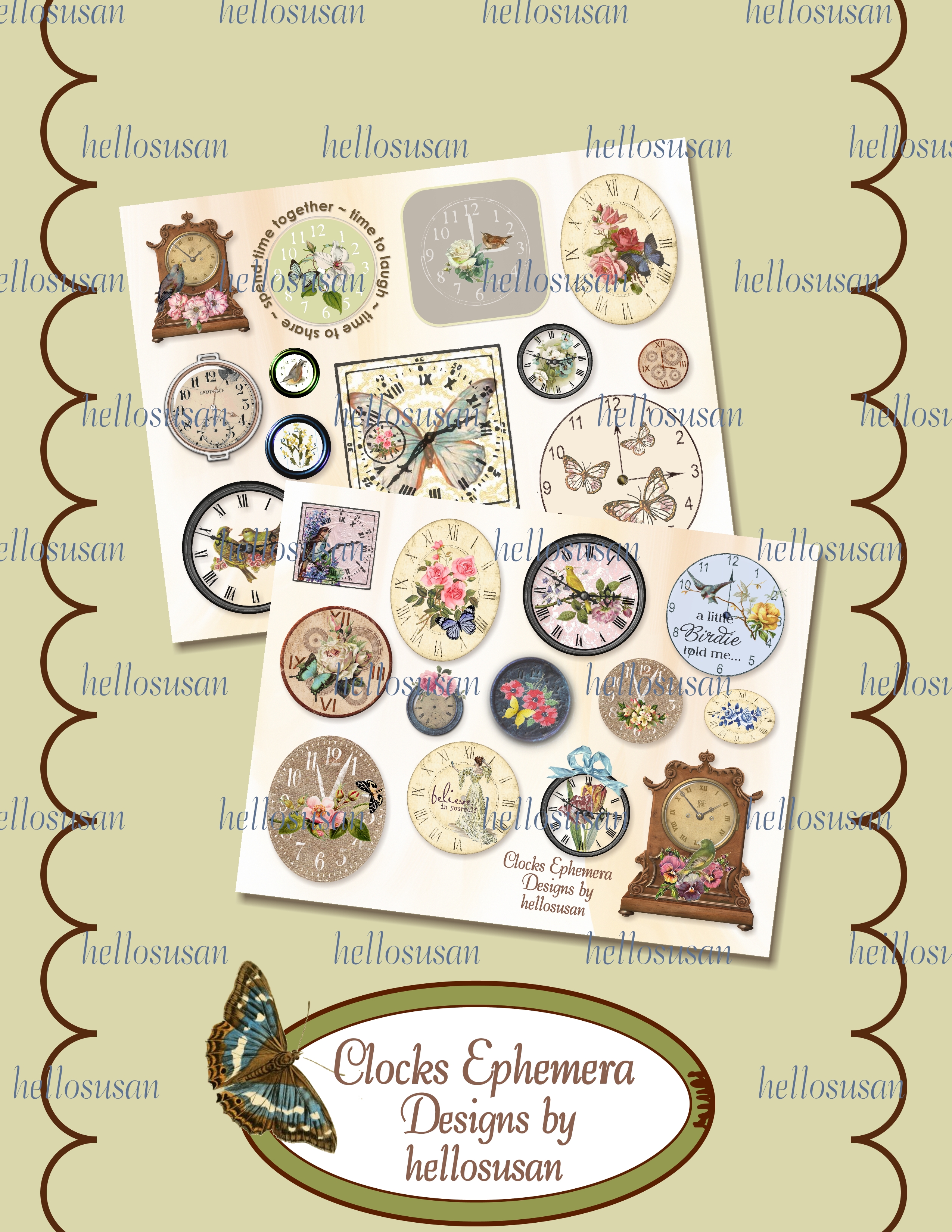 Clocks Ephemera Journal Digital Kit - Payhip