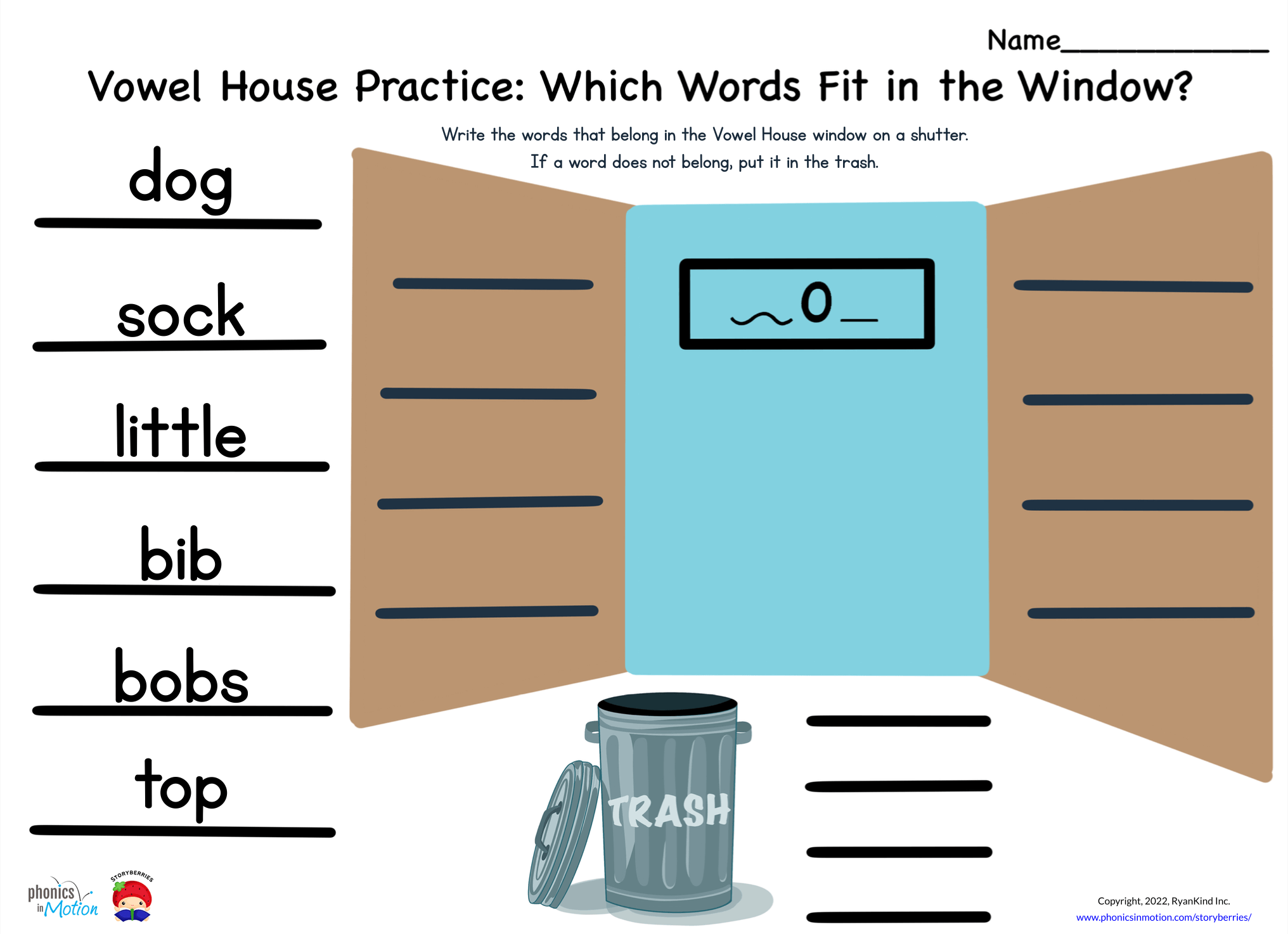 Free phonics activity sheet /short o/ sound for "Stop the Spotty Dog ...