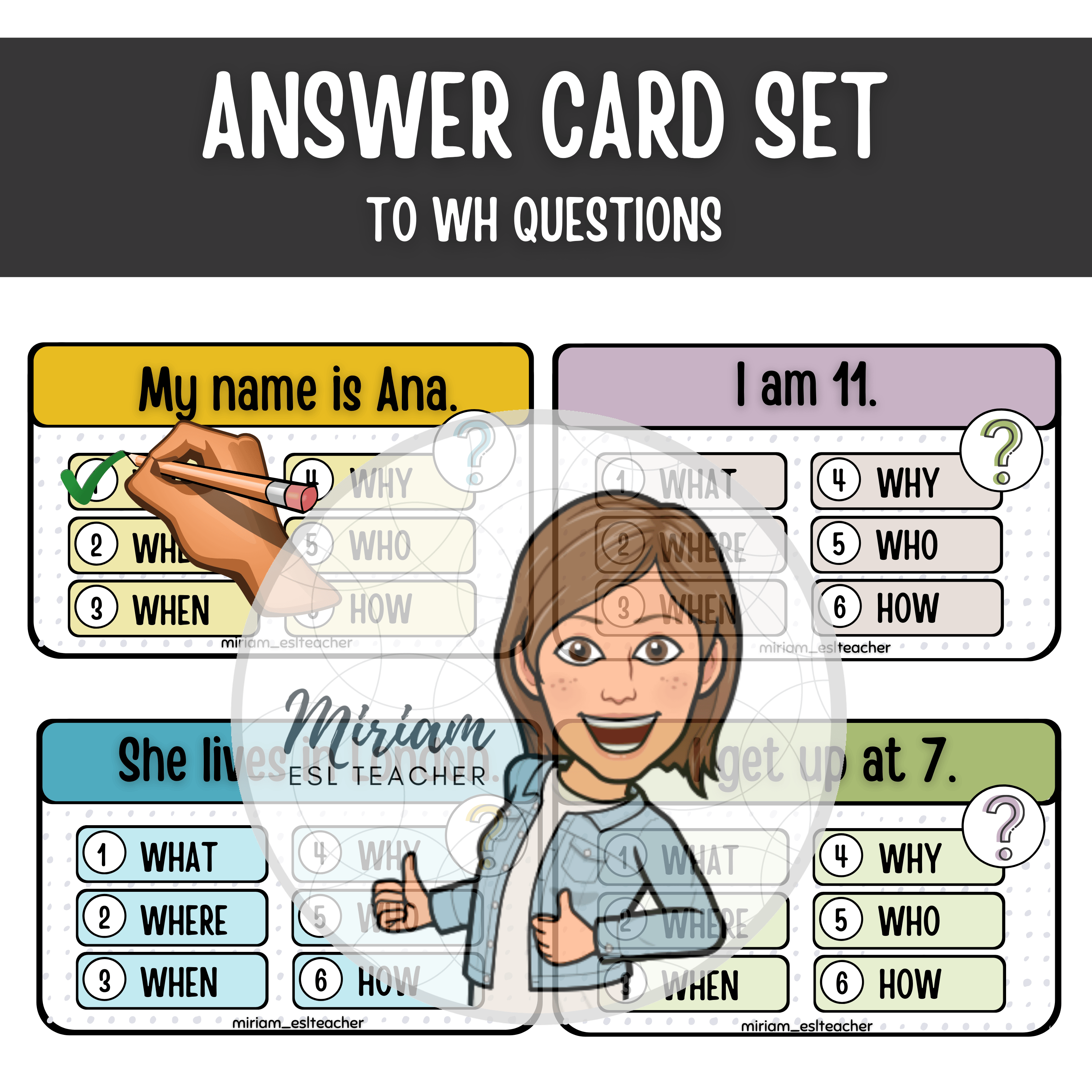 Answer card set to WH questions - Payhip