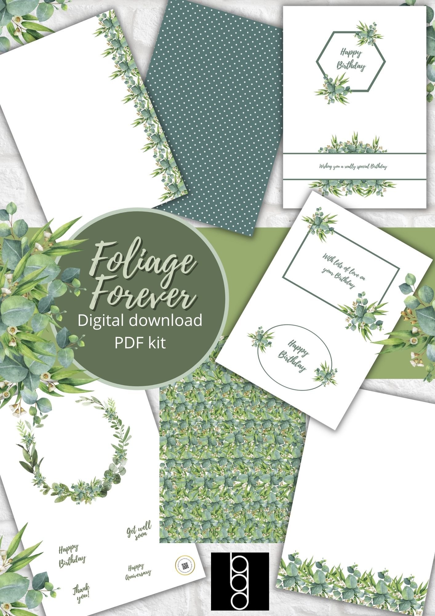 Foliage Forever Cardmaking Kit PDF Digital Download contains 3 topper ...