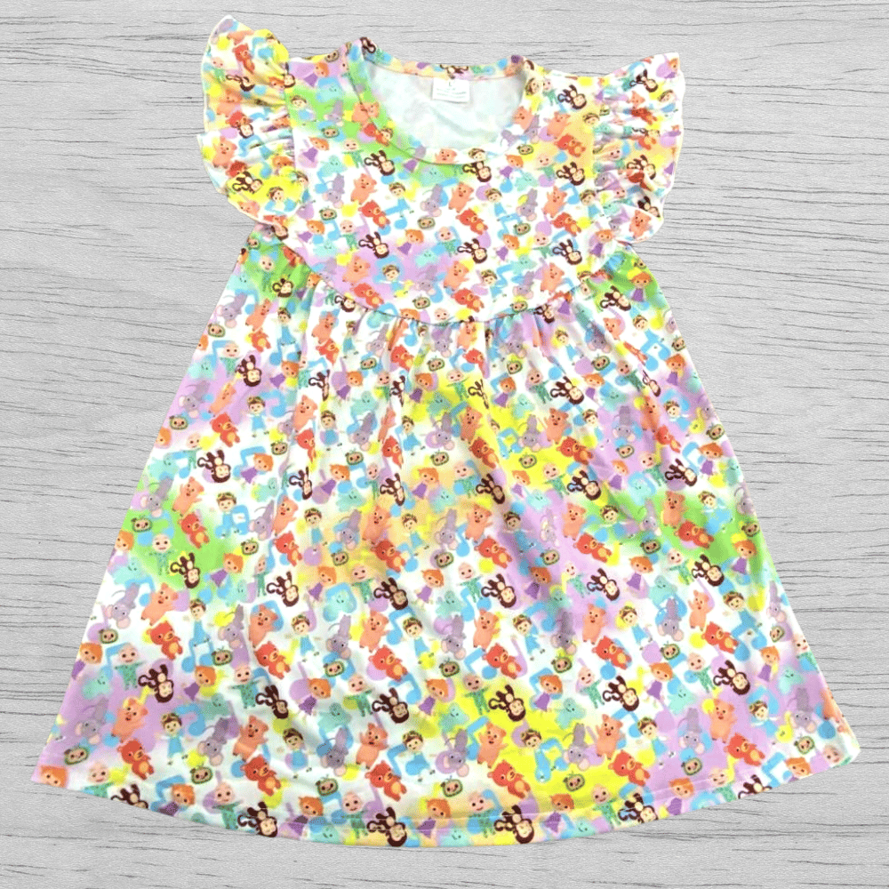 COCOMELON Pattern Girl Baby Multicolor Dres - COCOMELON Girl's Birthday ...