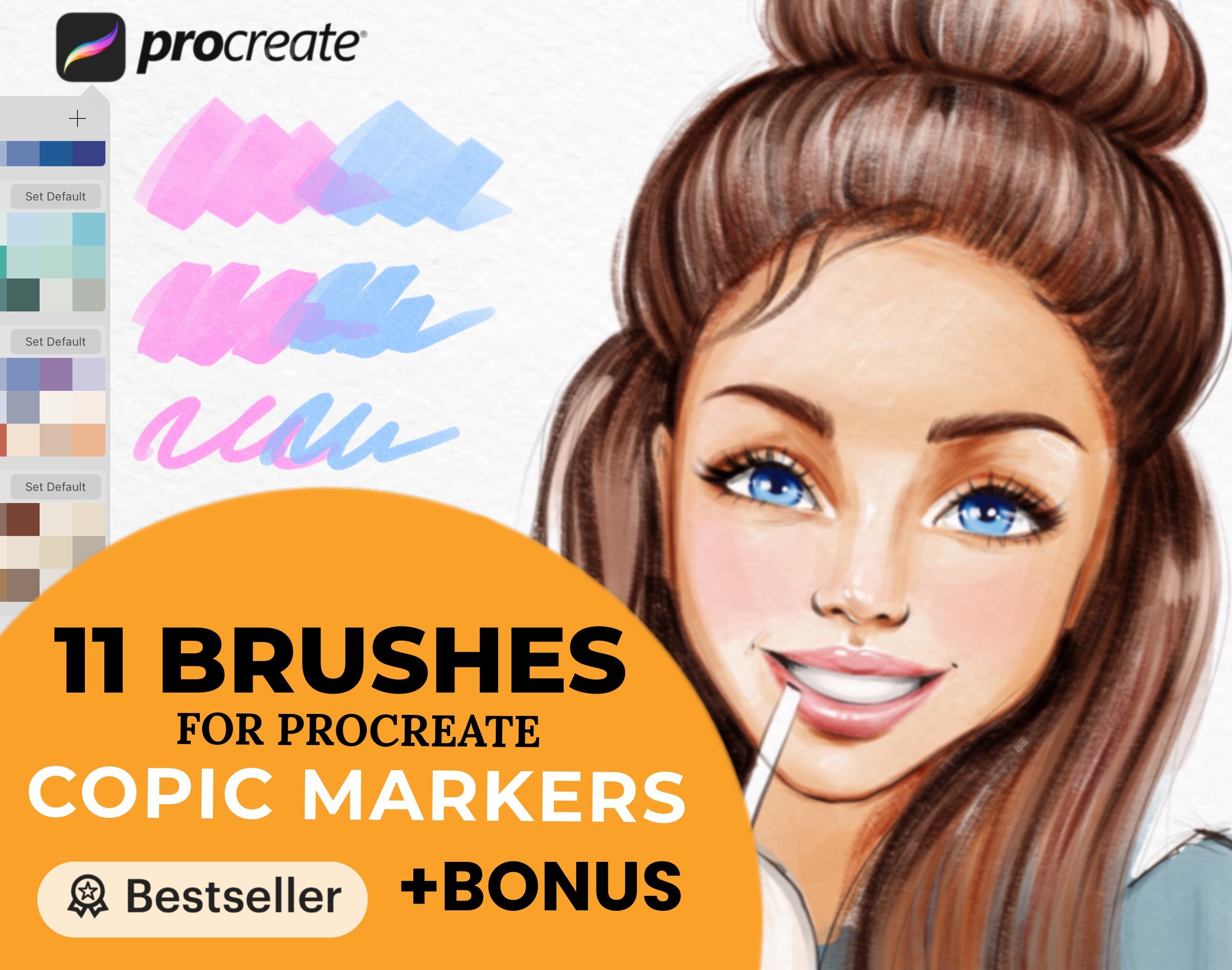 Copic Markers Brushes for Procreate - 11 Brush Set