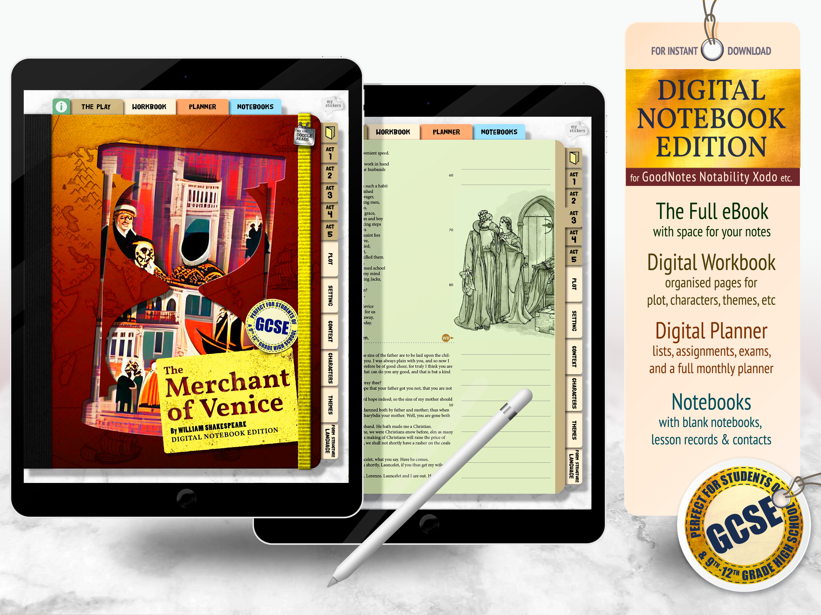 The Merchant of Venice: Digital Notebook Edition - for Notability ...
