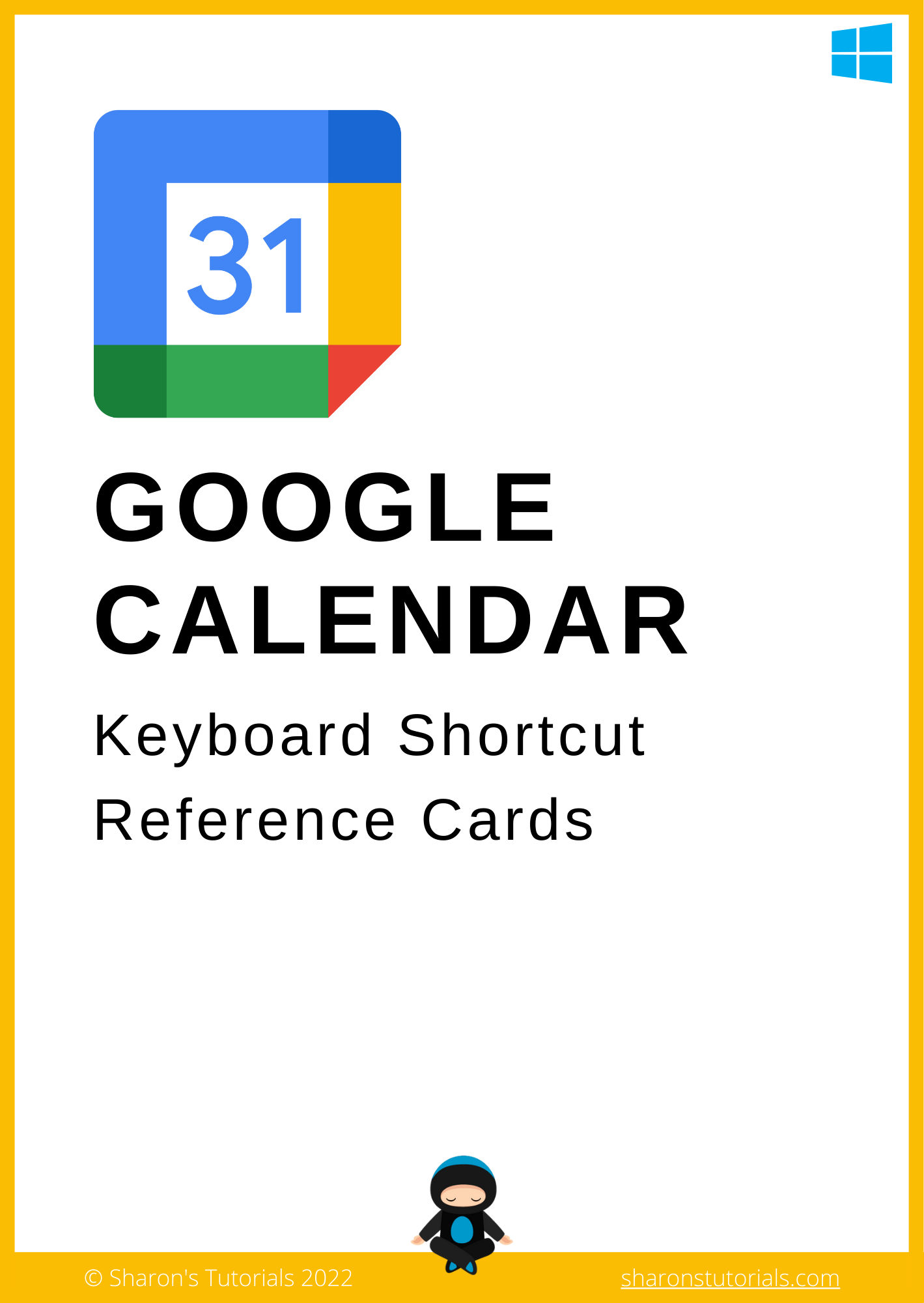 Google Calendar Keyboard Shortcut Reference Cards - Payhip