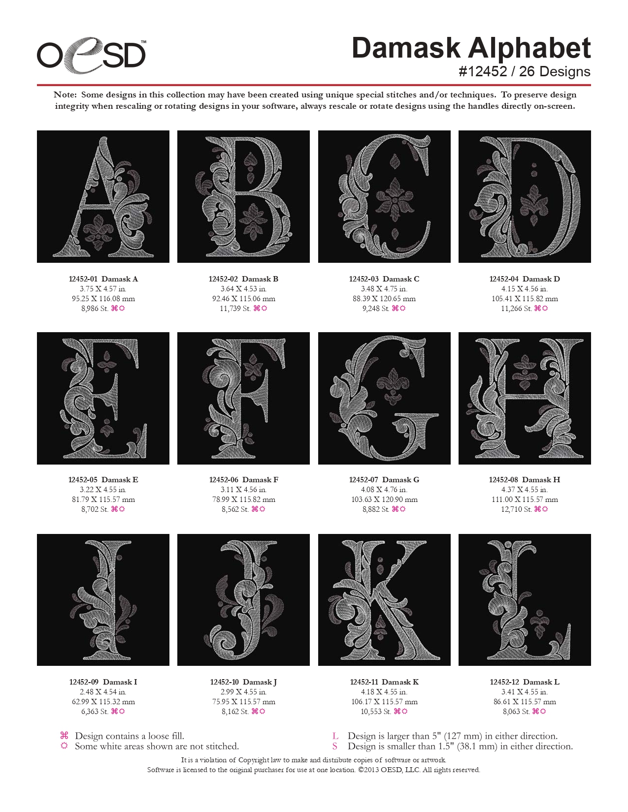 OESD 12452 Damask Alphabet - Payhip