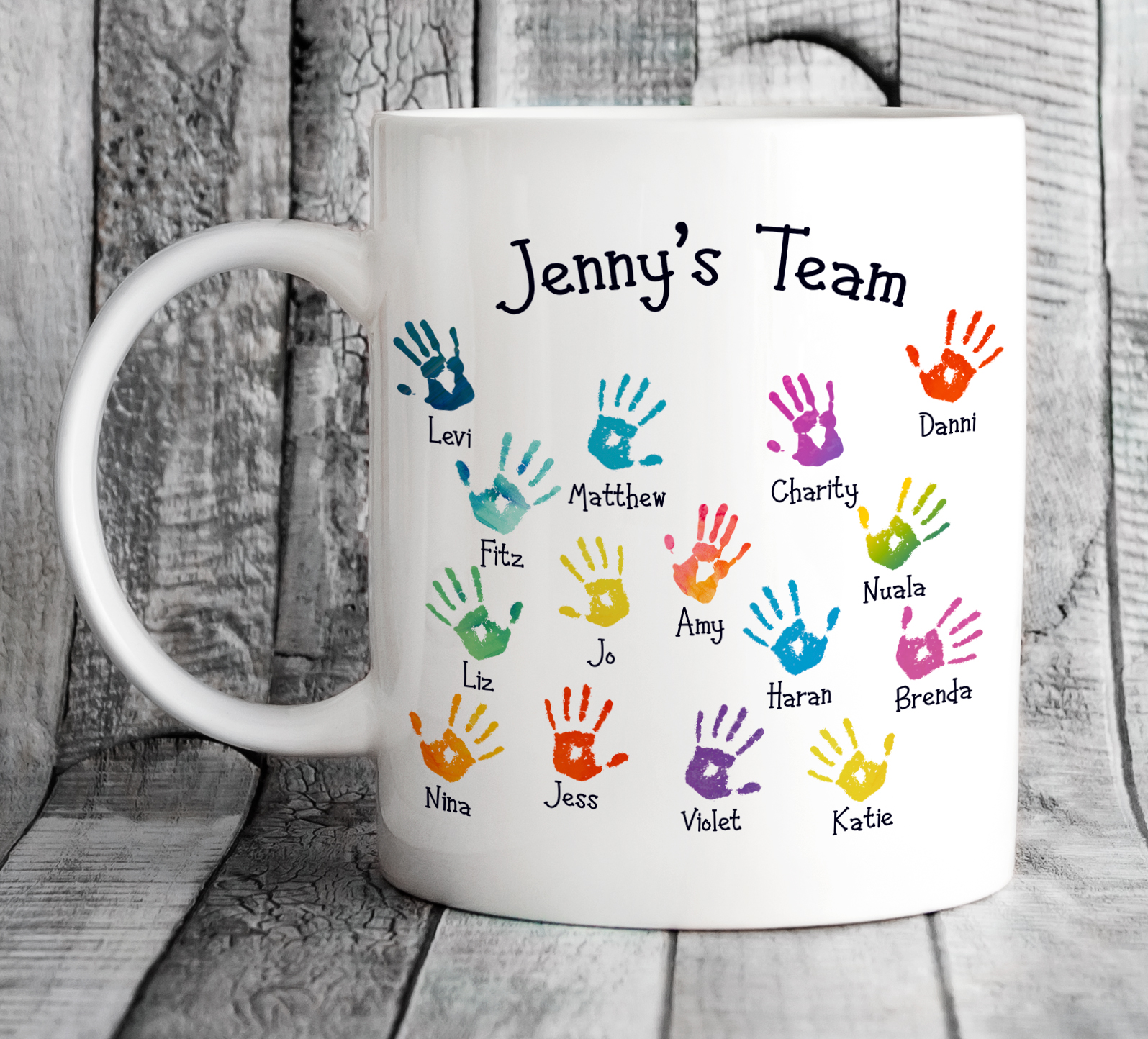 Work Teams Handprints Mug - Payhip