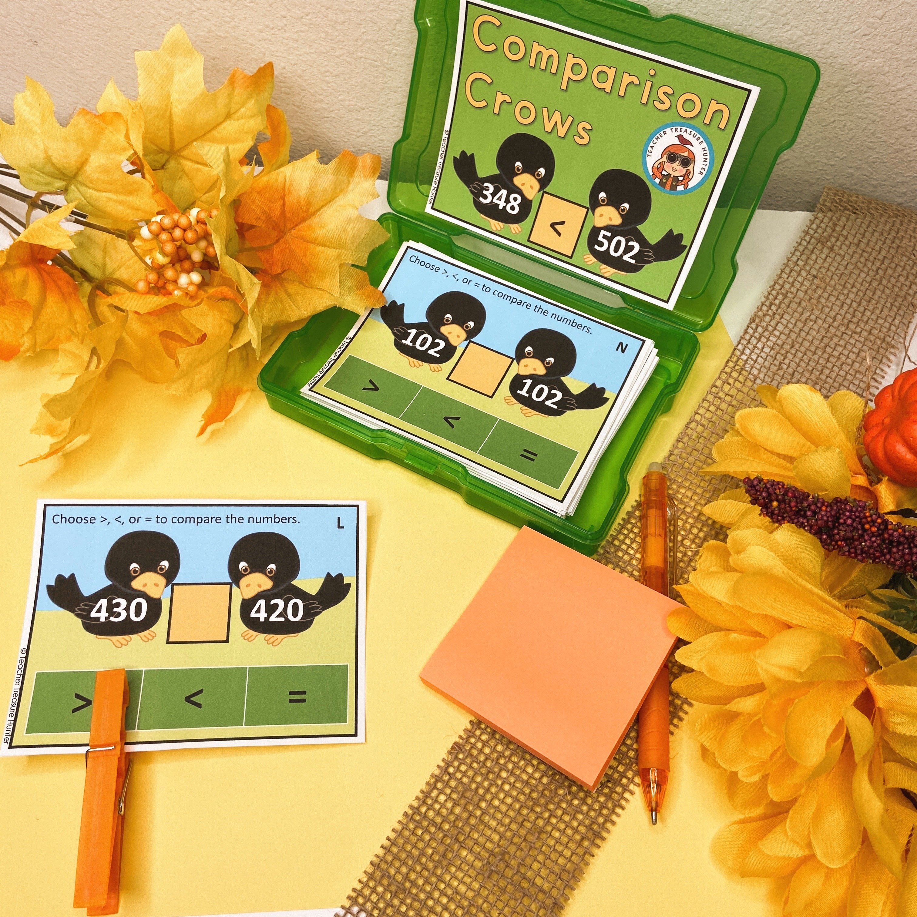 Comparison Crows Math Task Cards - Payhip