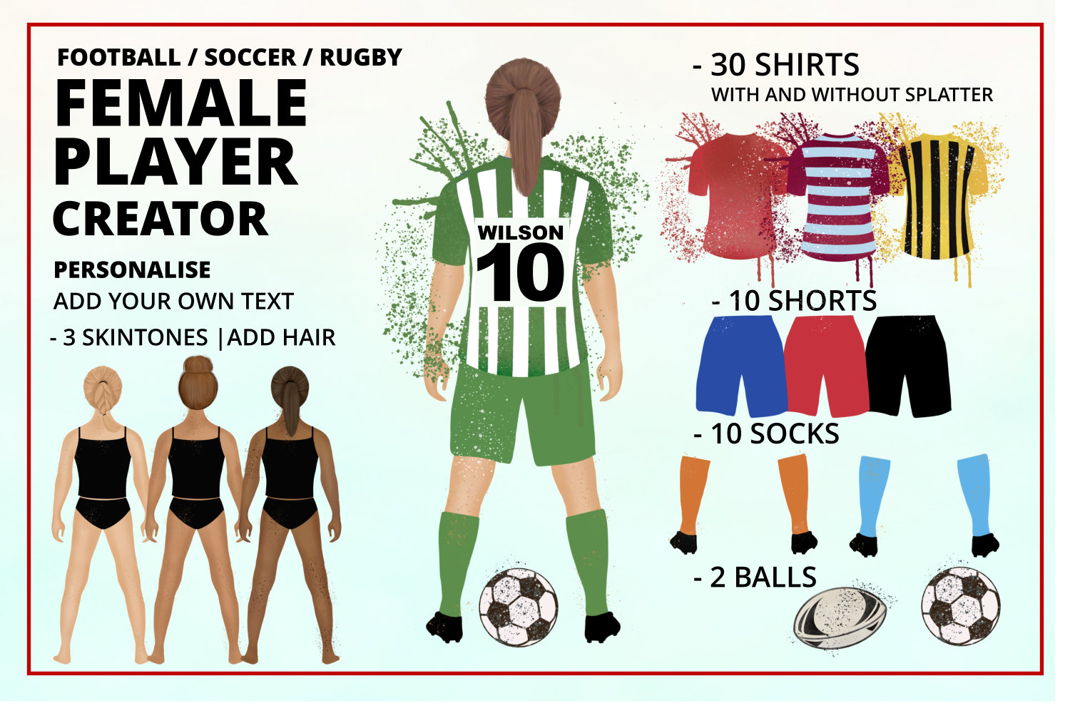FEMALE Football Soccer Player Creator | Build a Footballer Short ...