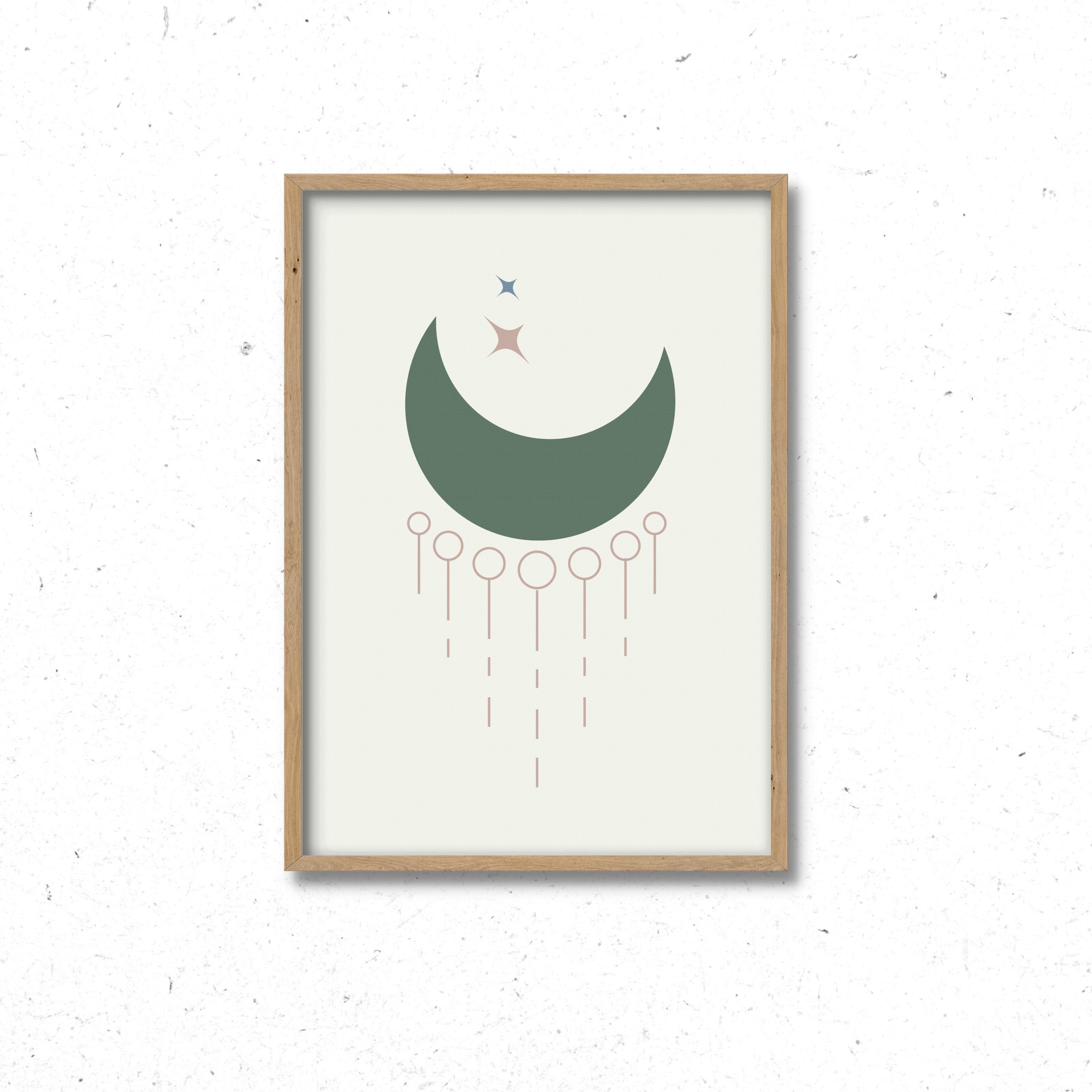 Boho Line Wall Art | Dreaming The Moon - Payhip