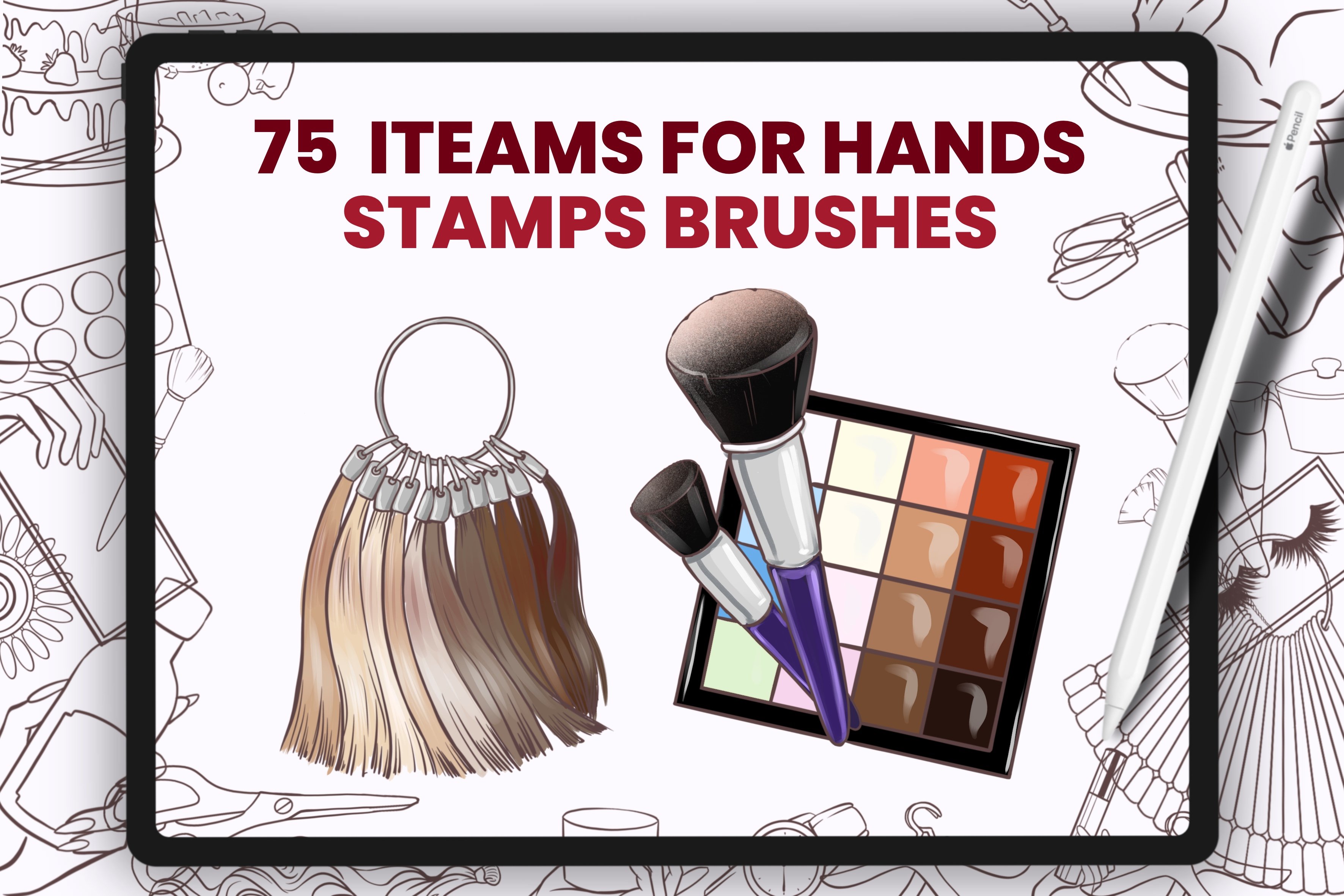 Procreate brushes for hands , Logo portrait stamp brushes for Procreate ...