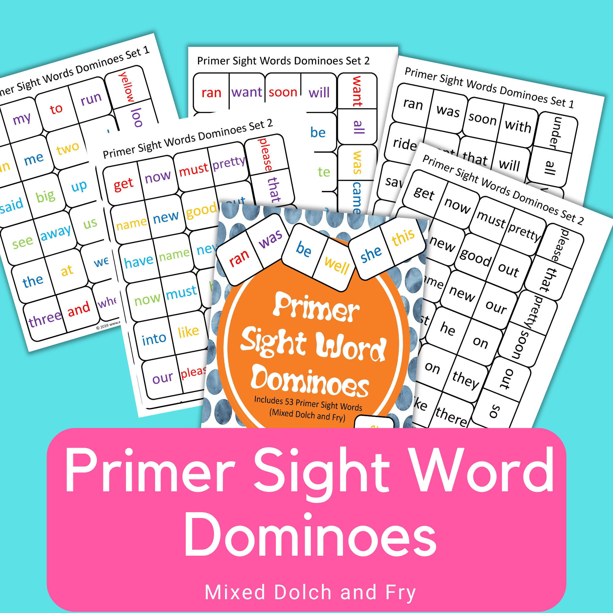 Primer Sight Word Dominoes
