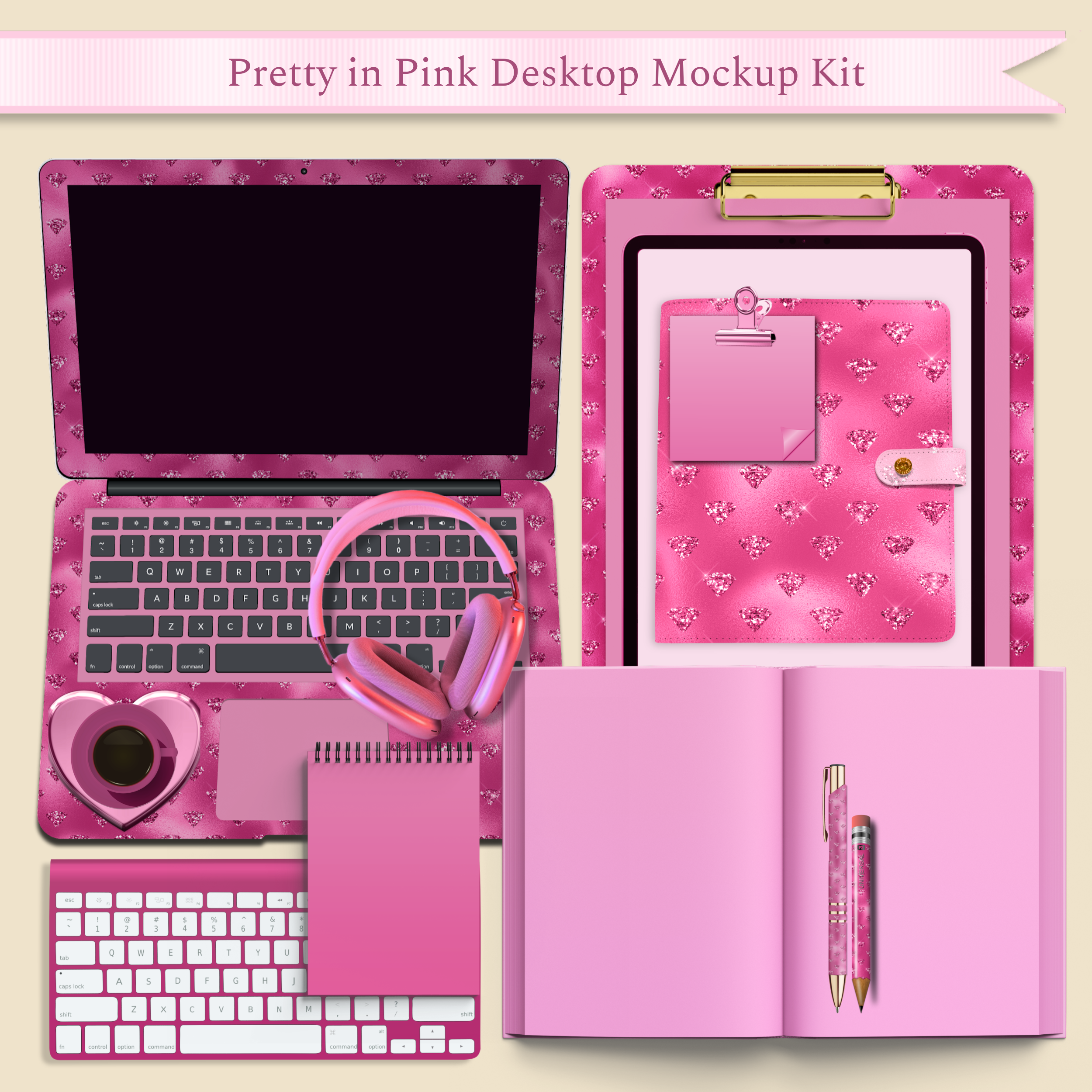 Pretty in Pink Desk Mockup Kit - Payhip