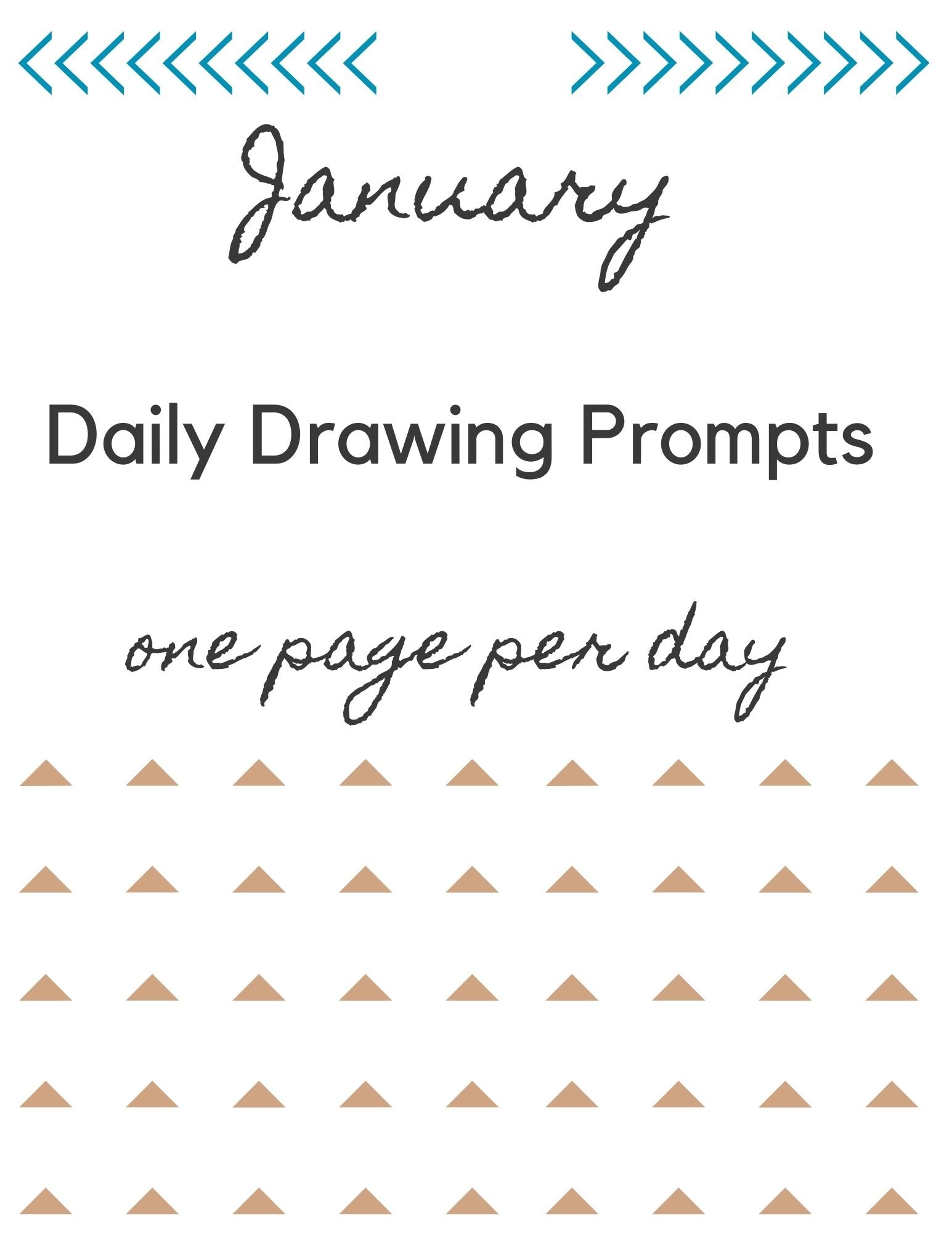 January Daily Drawing Journal with Ideas for Moms, Kids and Teachers ...