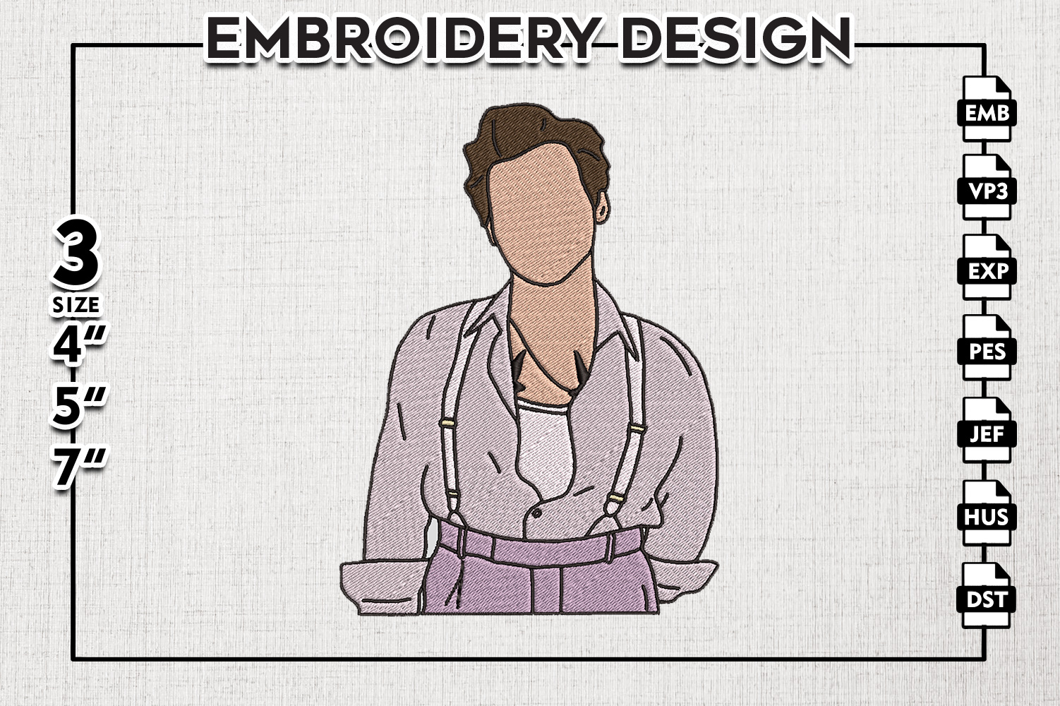 Harry Styles Machine Embroidery Design, Harry Styles Digital File ...