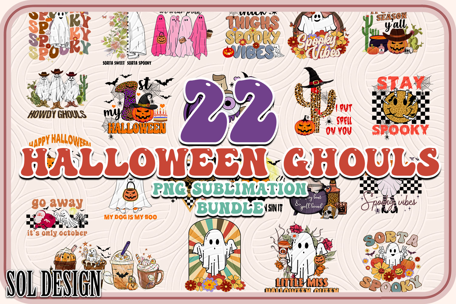 Retro Halloween png Bundle, Stay Spooky, Hippie Halloween, Hot Ghoul png, Spooky Vibes png ...