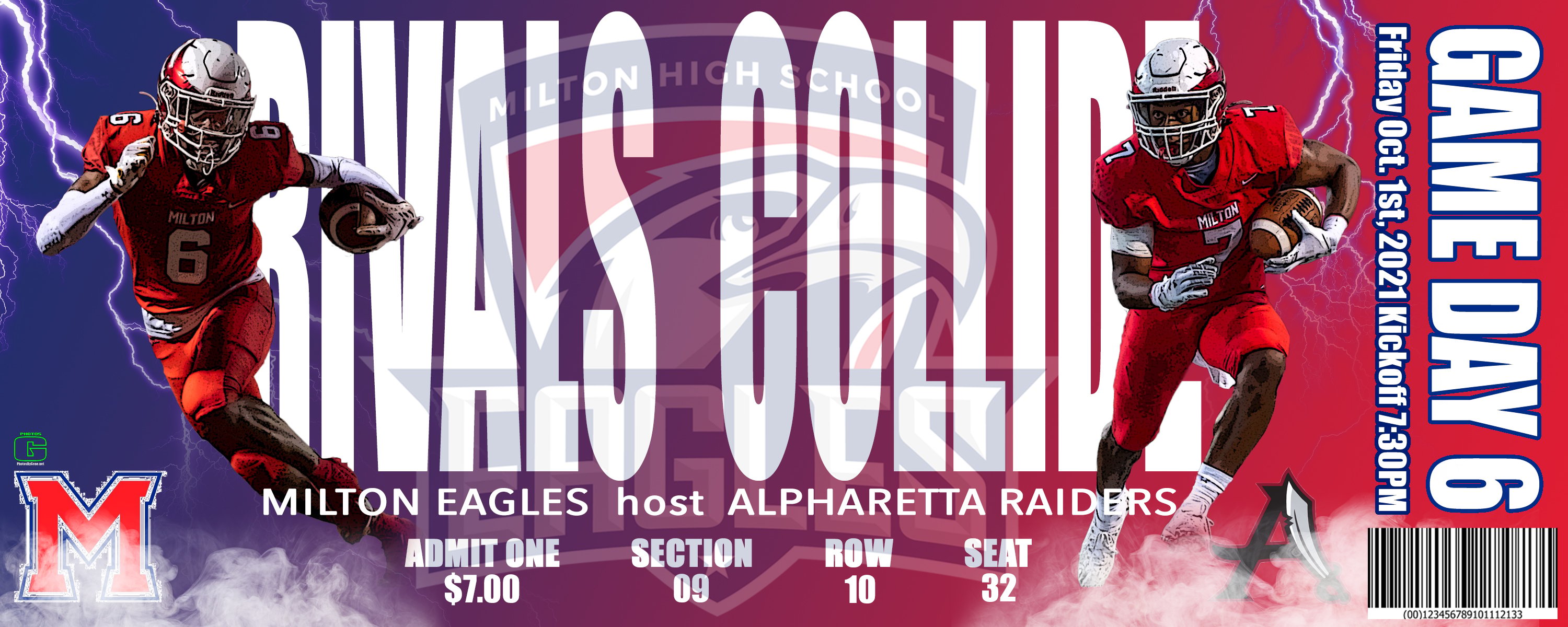 Rivals Collide Game Day Ticket Template - Payhip