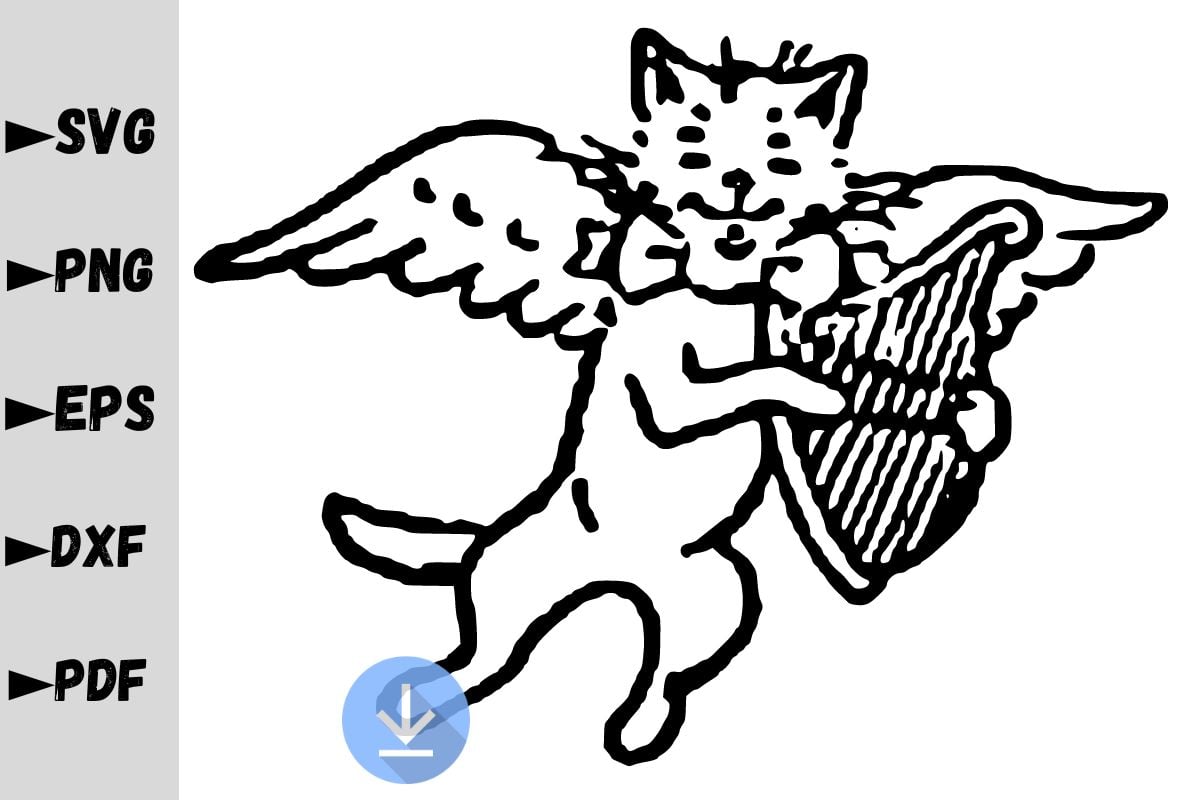 Cat Angel SVG, Cute Cat Angel SVG - Payhip