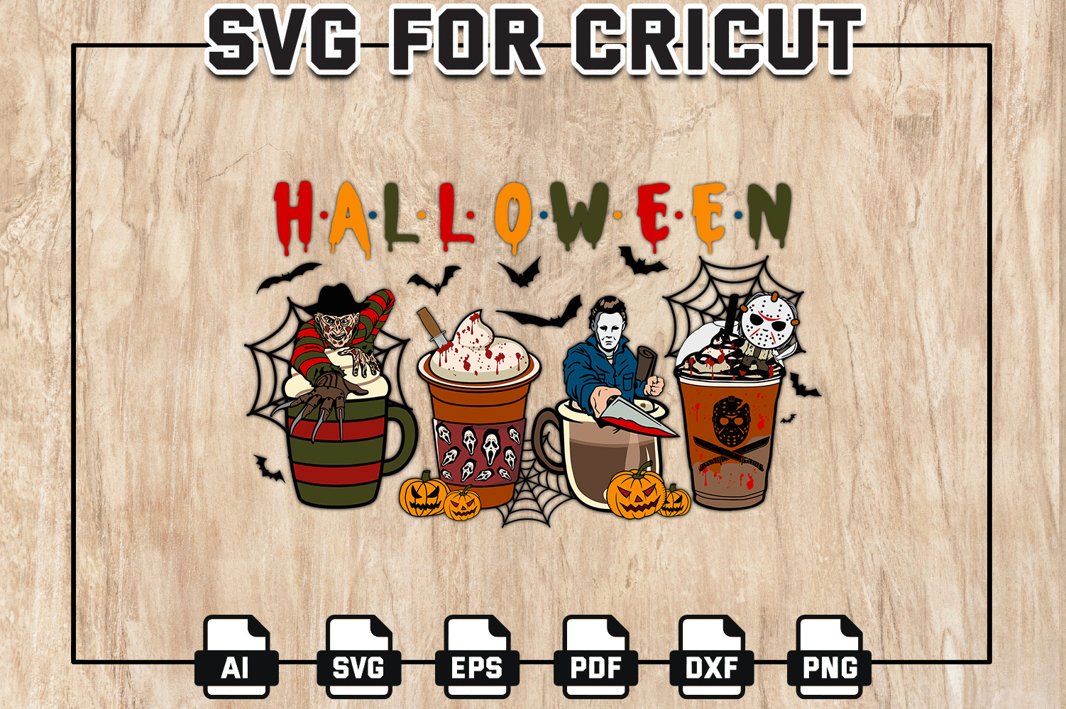 Halloween Horror Coffee Svg, Fall Coffee Png, Fall Latte png, Horror ...