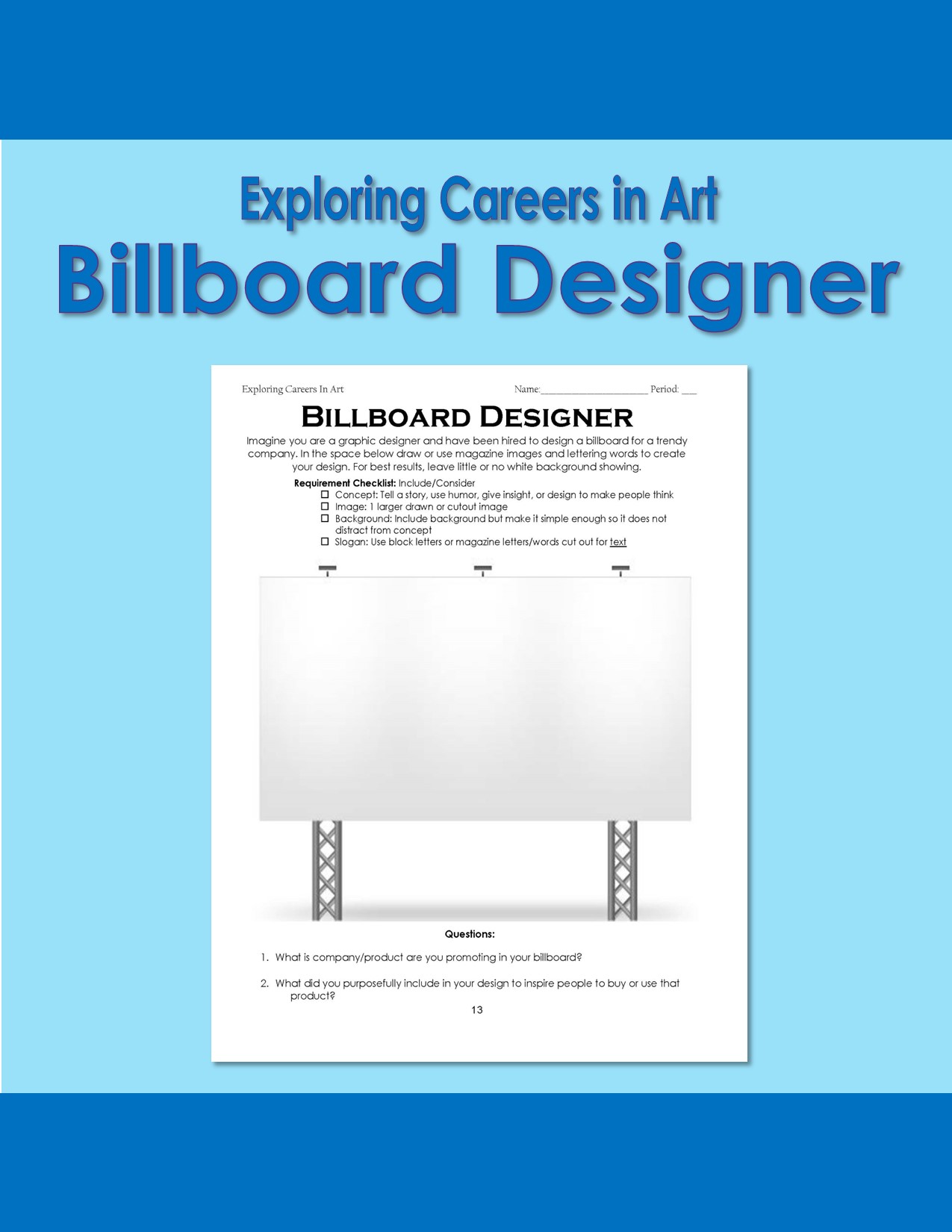 Billboard Designer: An Exploring Careers in Art Activity - Payhip