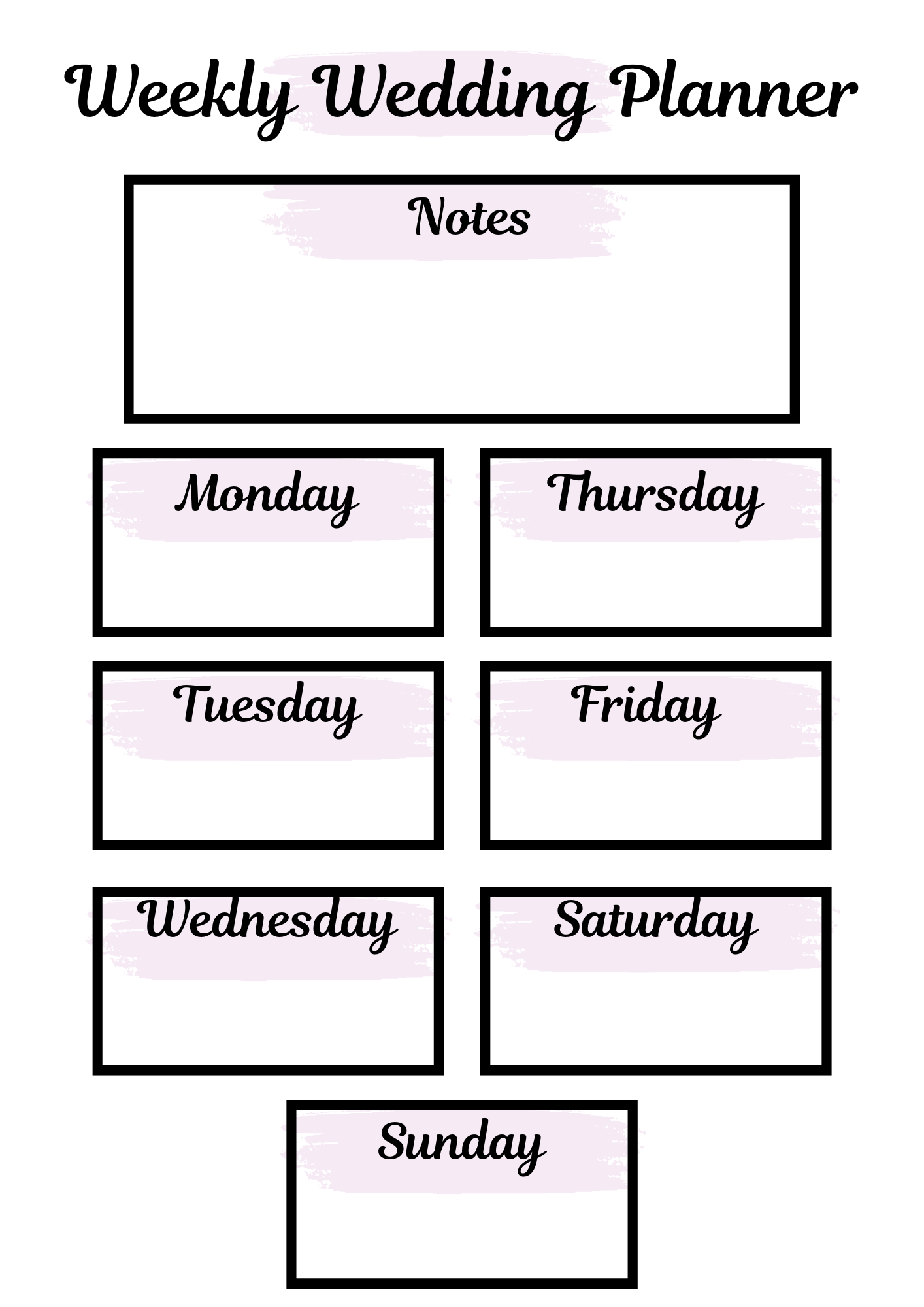 Printable Weekly Wedding Planner - Payhip